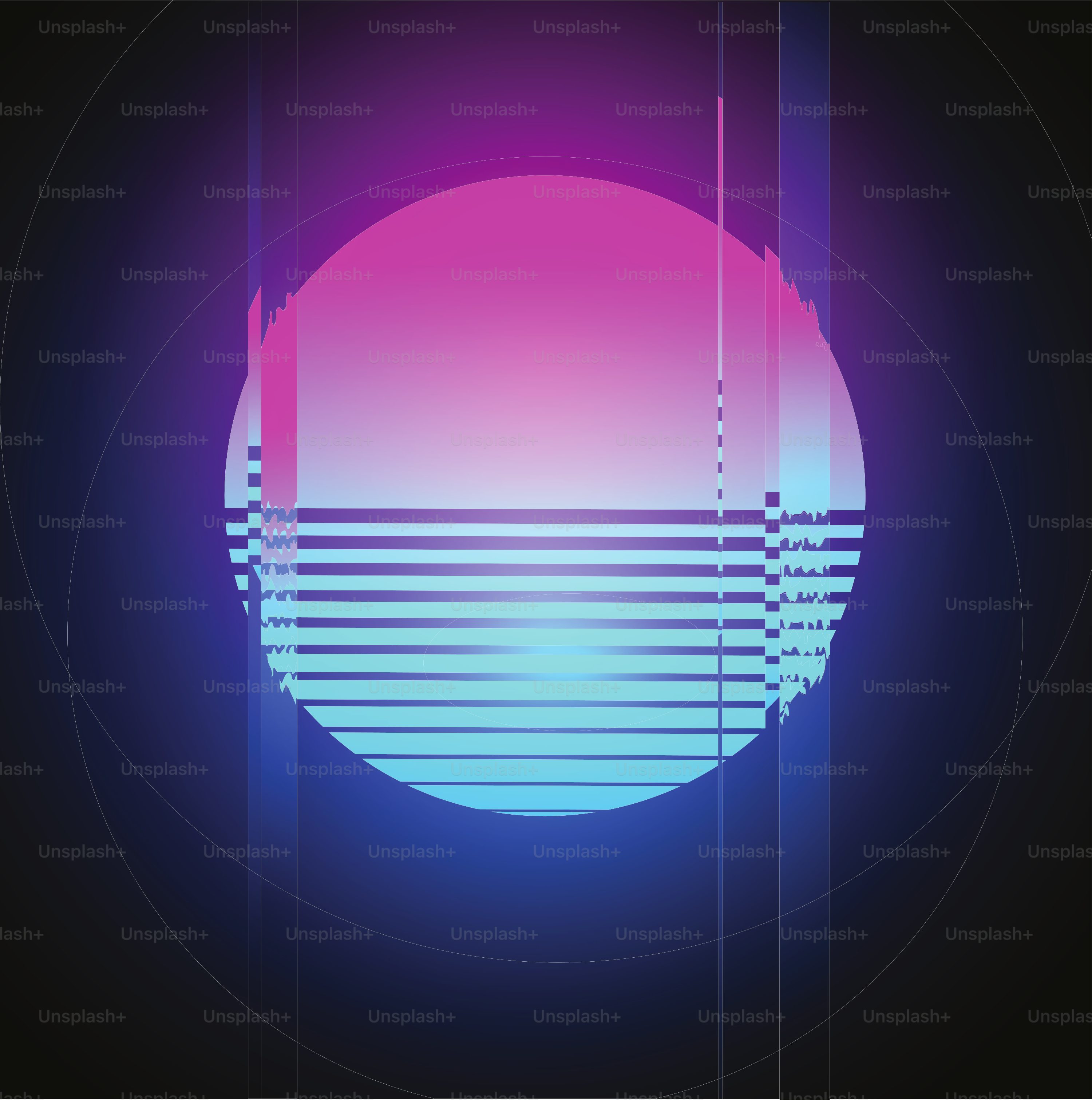 Retro 1980's glowing neon sun glitch effect. Vector illustration vector ... Retro 1980's glowing neon sun glitch effect. Vector illustration vector ...