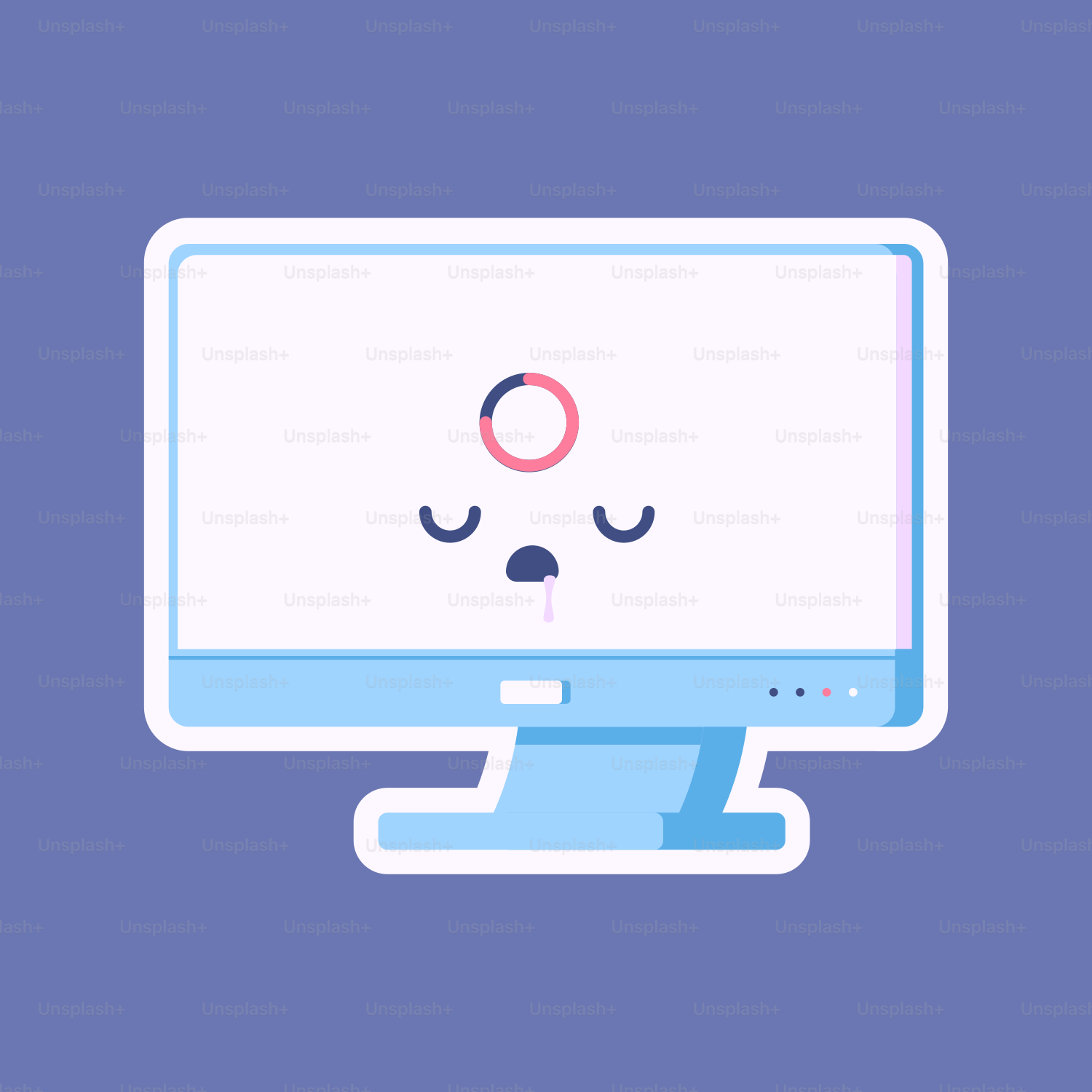 A flat screen monitor with a sad face vector – Sticker Image on Unsplash