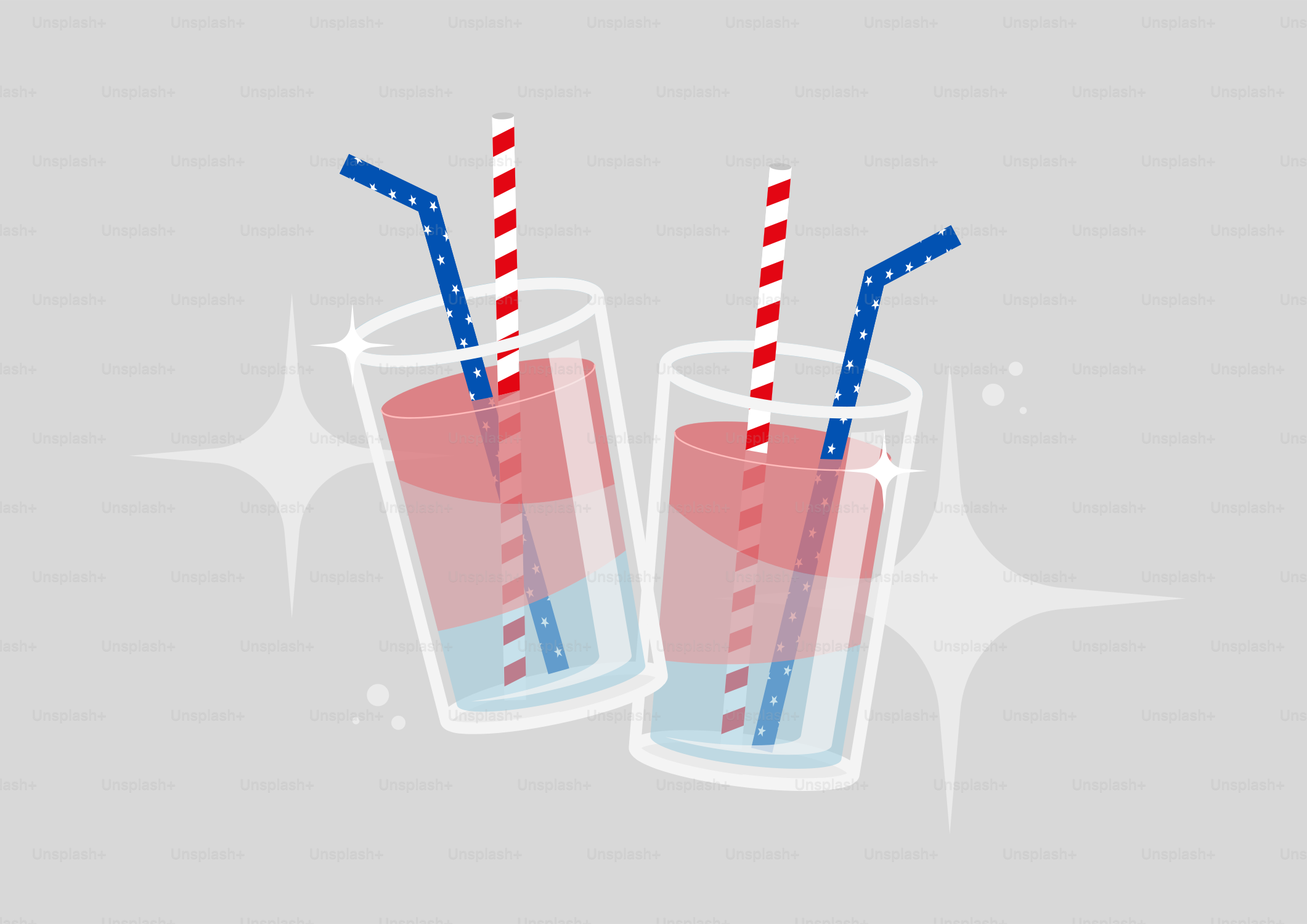 Two glasses of water with red and blue straws vector – Illustration Image on Unsplash