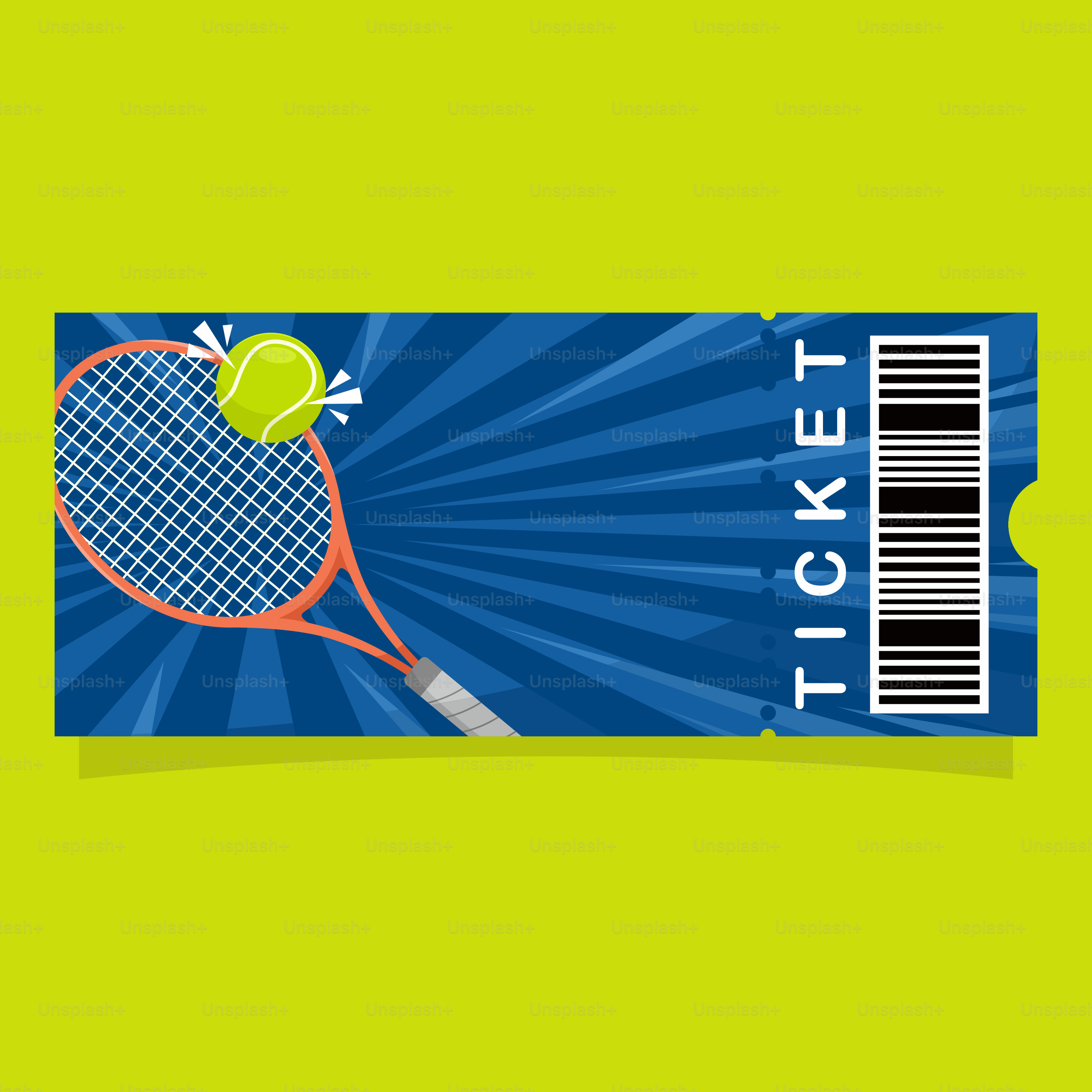 A ticket for a tennis match with a racket and ball vector – Ticket ...
