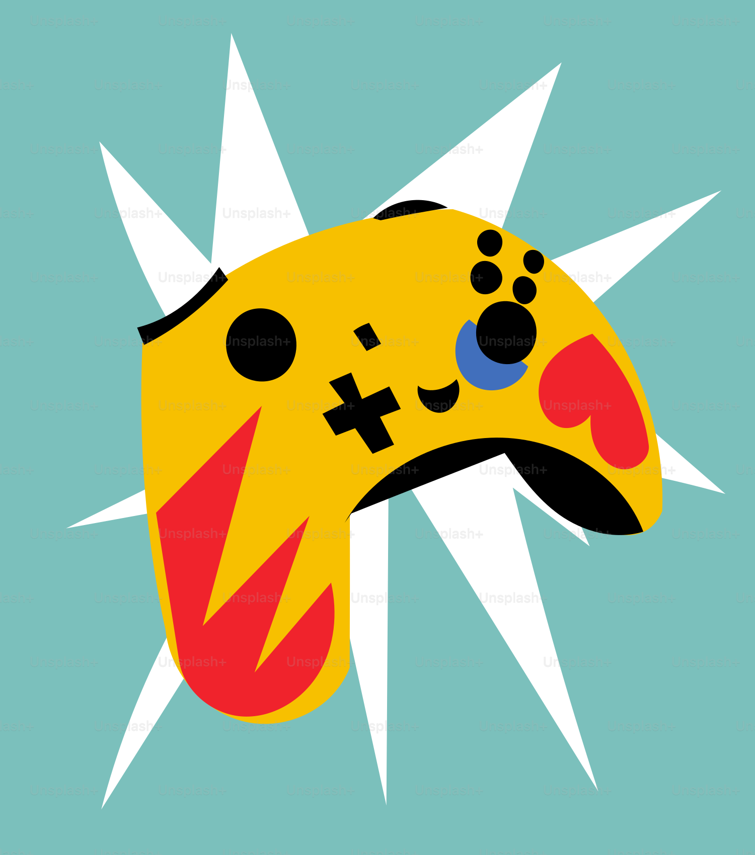 A video game controller with a smiley face on it vector – Gaming Image ...