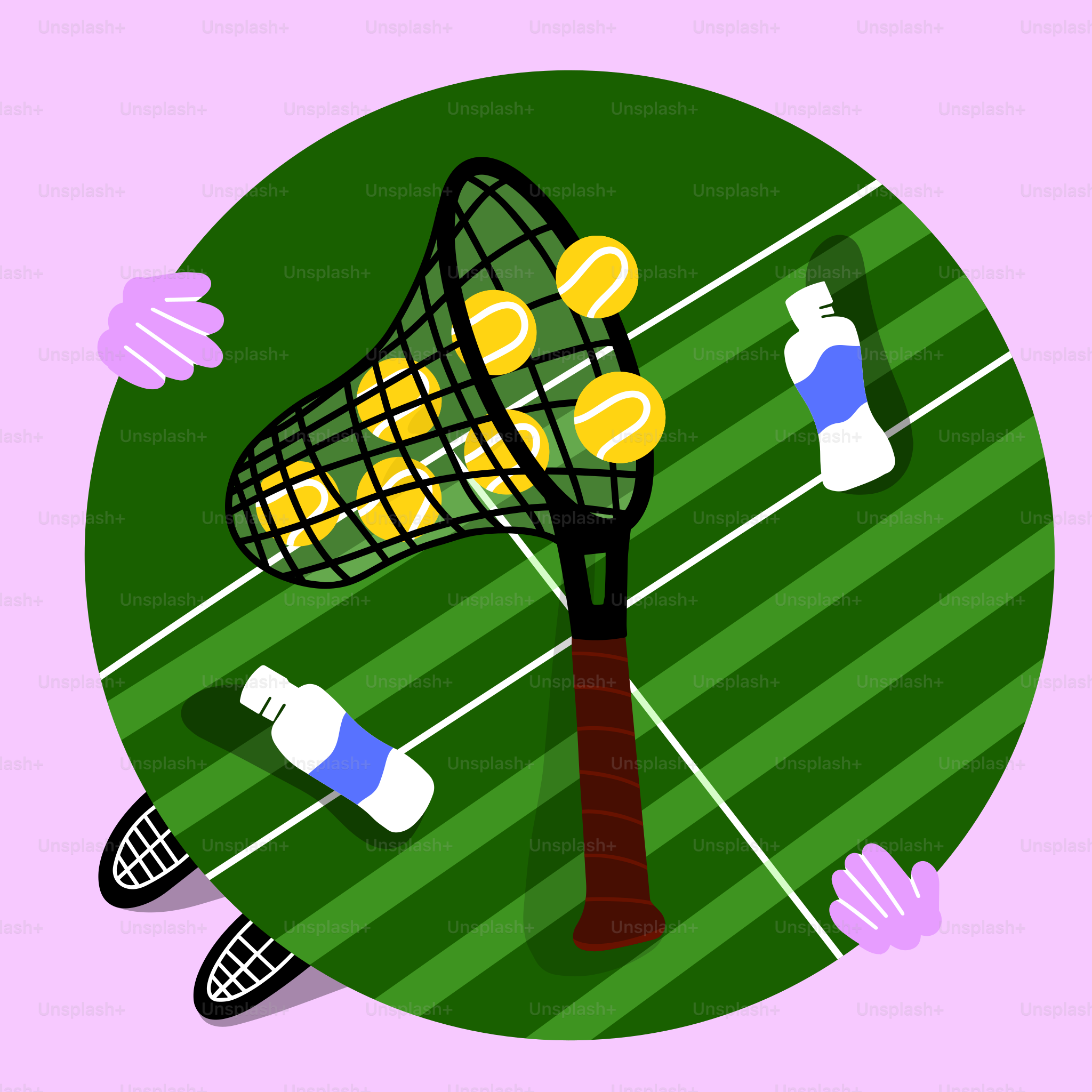 A tennis racquet hitting a ball with a tennis racket vector – Tennis ...