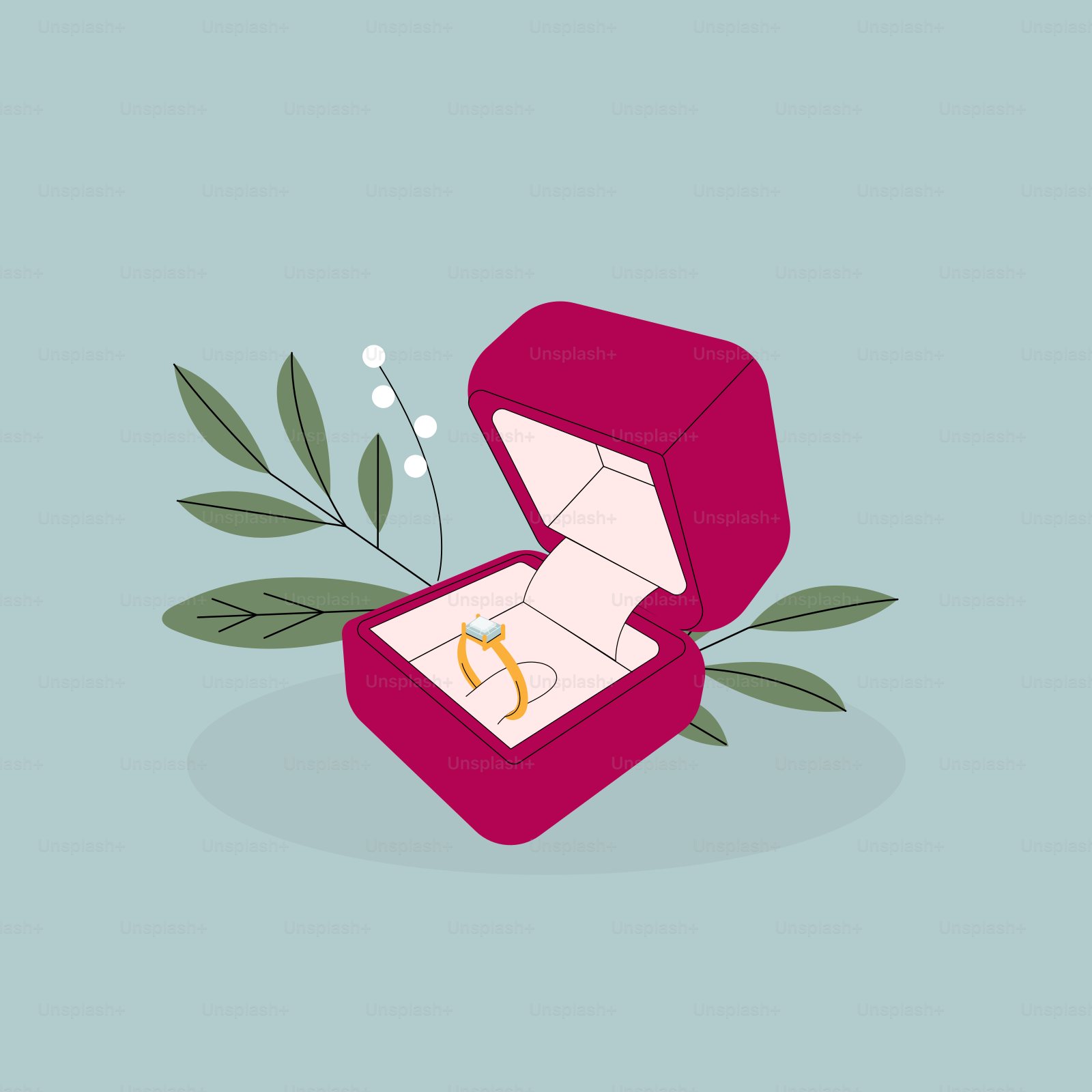 An open ring box with a wedding ring inside vector – Ring box Image on ...