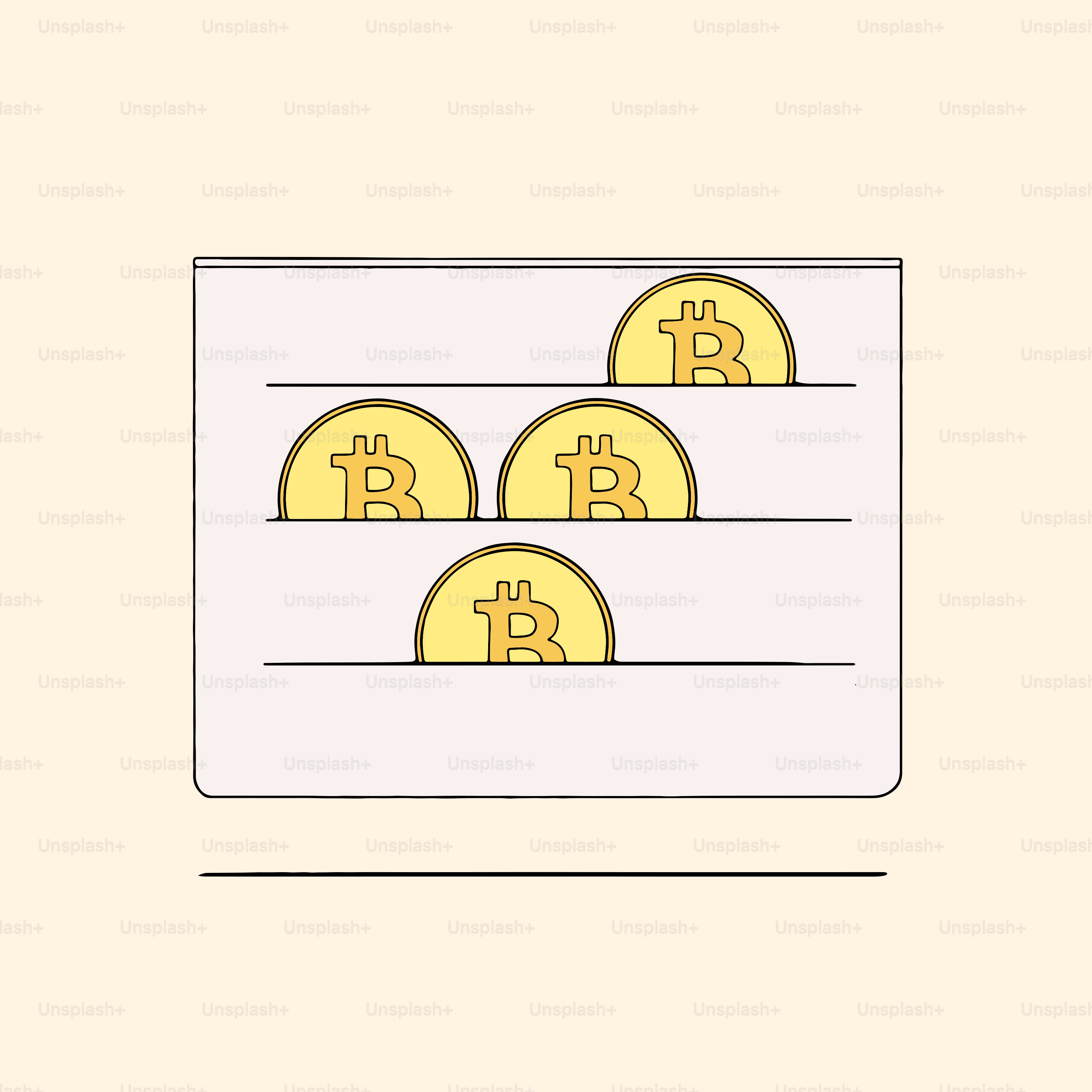 A computer screen with a bunch of bitcoins on it vector – Finance Image ...