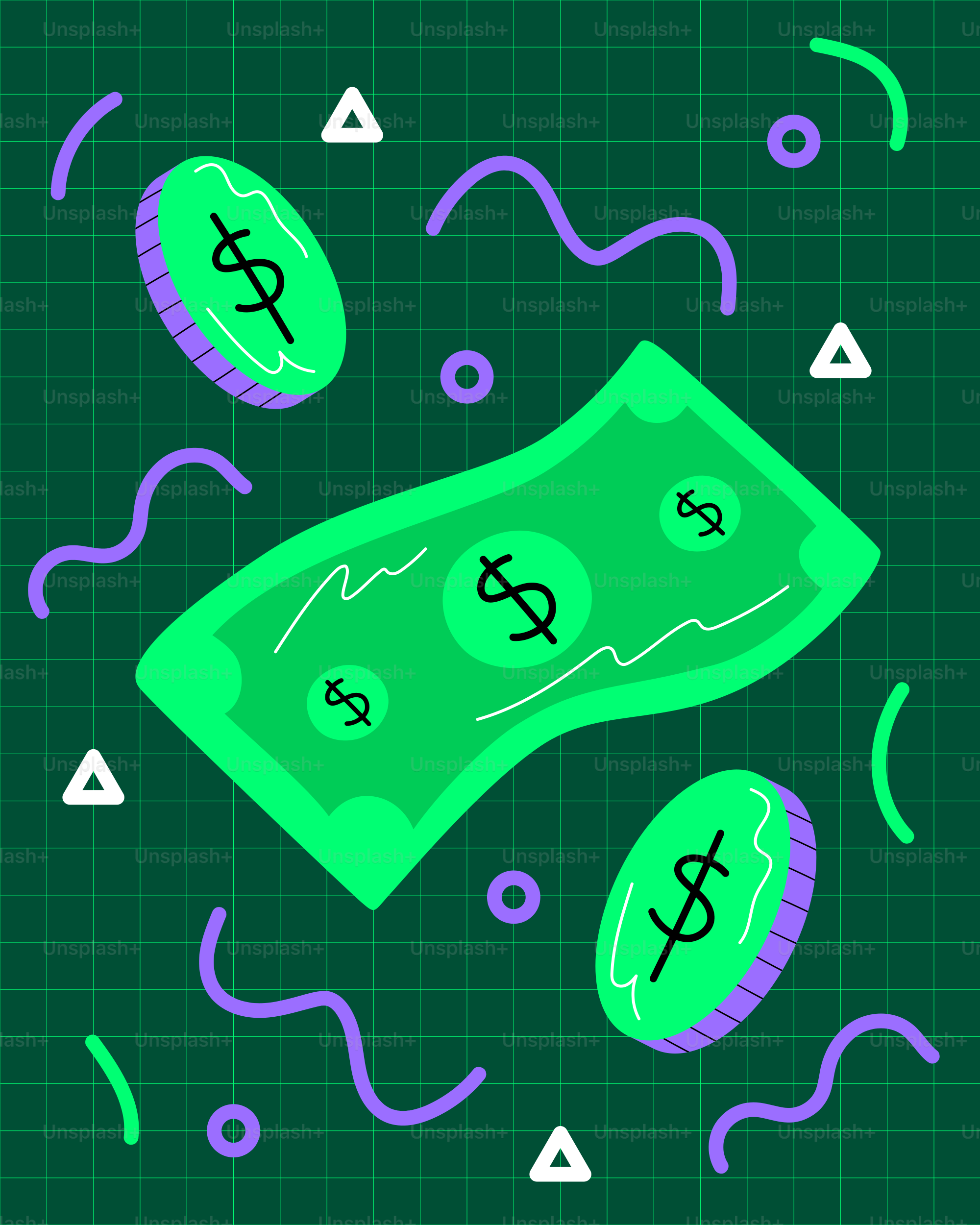 Una banconota verde con il simbolo del dollaro vettoriale – Immagine di ...