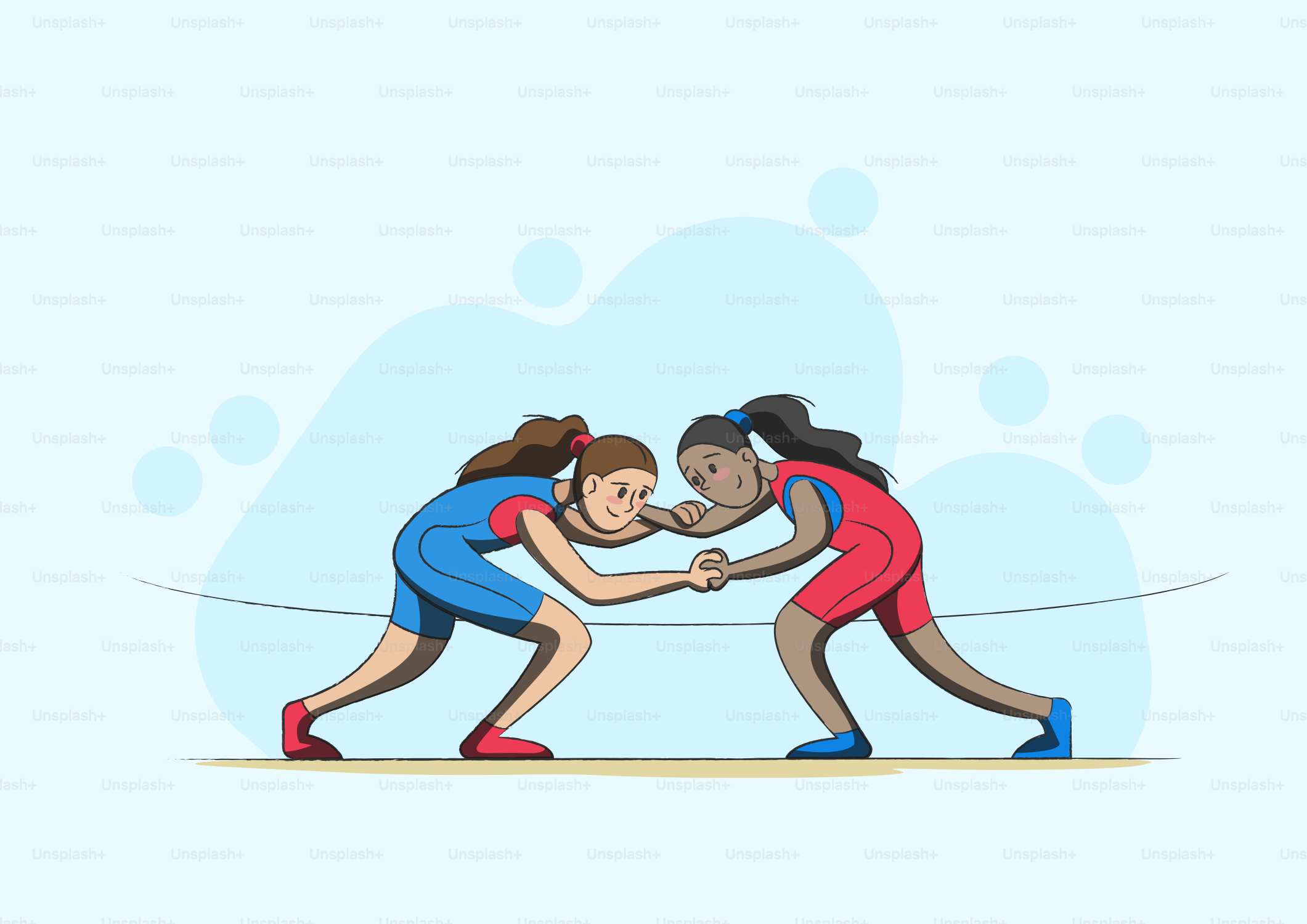 Two women are fighting each other with each other vector – Girl Image ...