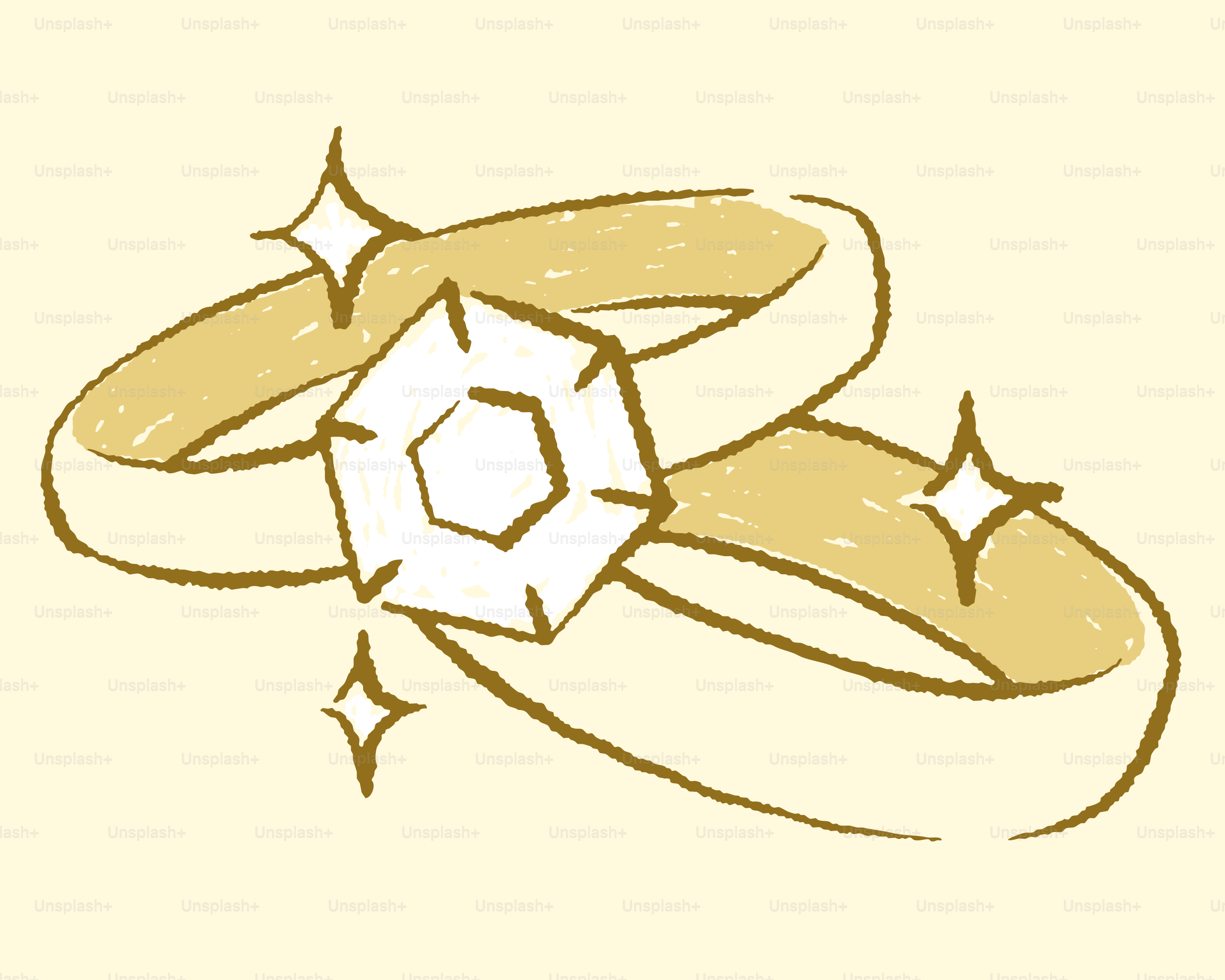 Un dibujo de dos anillos con estrellas vector – Imagen de Anillos de ...