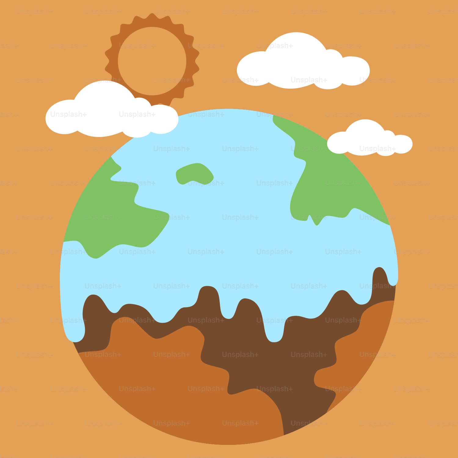 Uma imagem da terra com o sol acima dela vetor – Imagem sobre Eco na ...