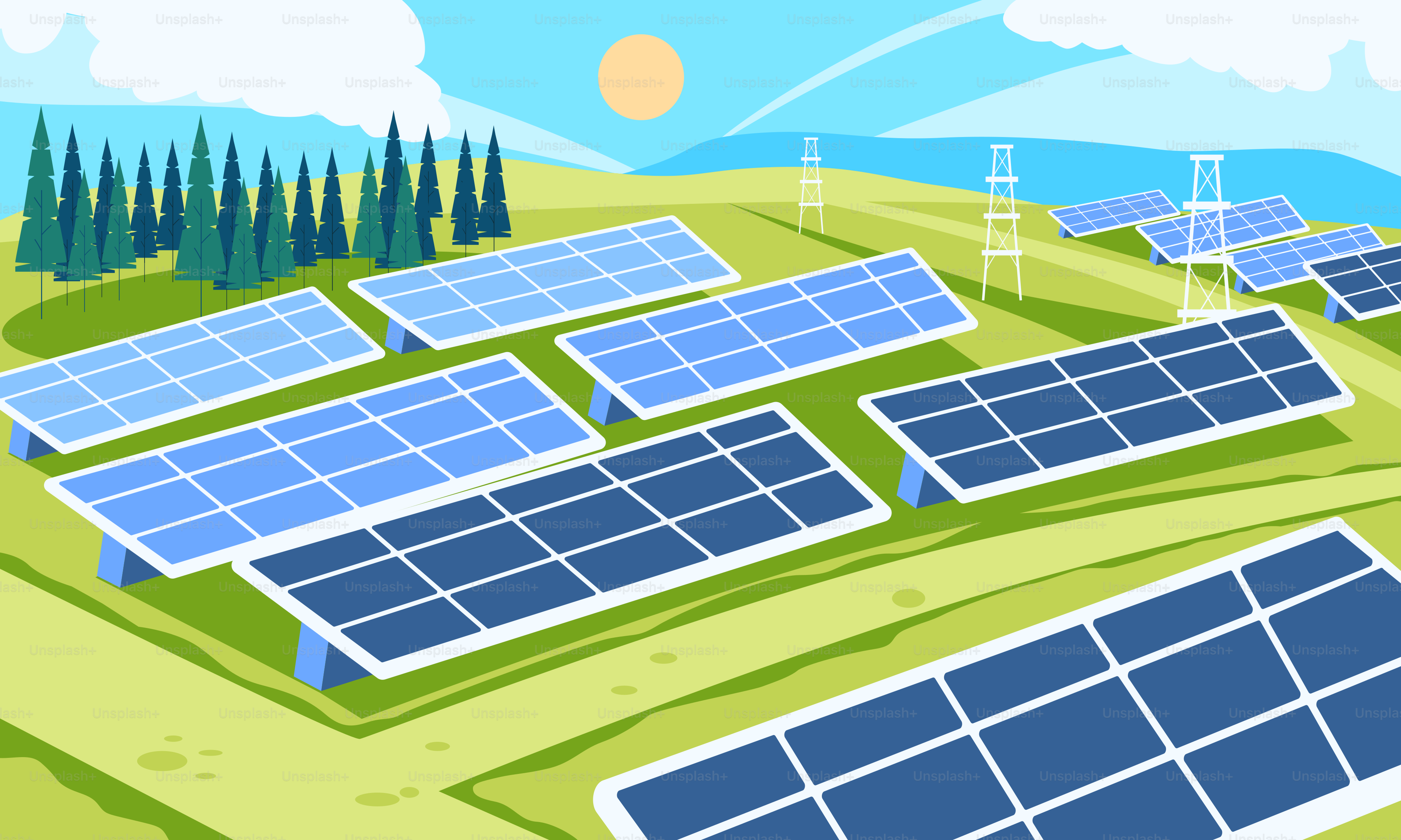 A solar panel is shown in a cartoon style vector – Vector Image on Unsplash
