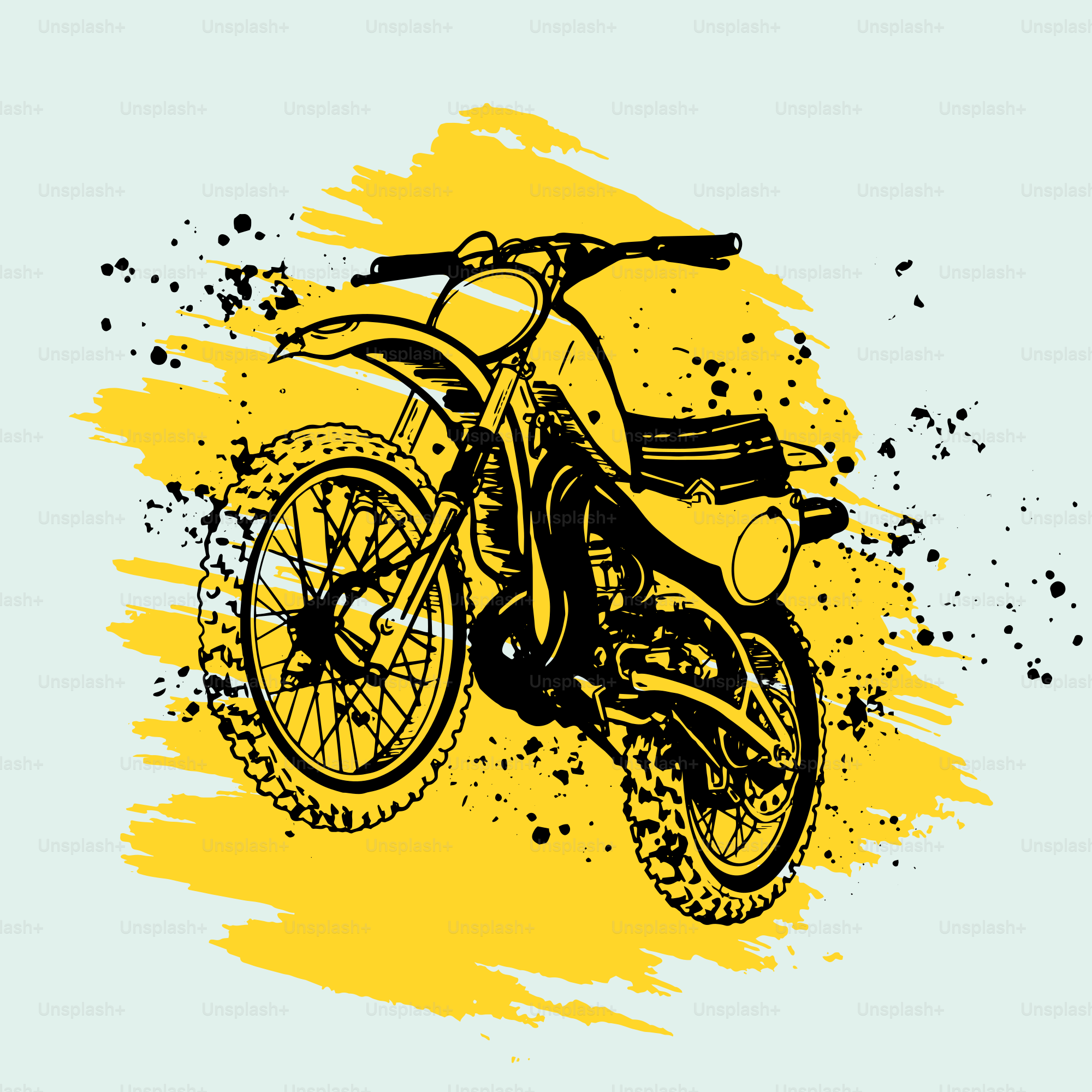 A drawing of a motorcycle on a blue background vector – Motorbike Image ...
