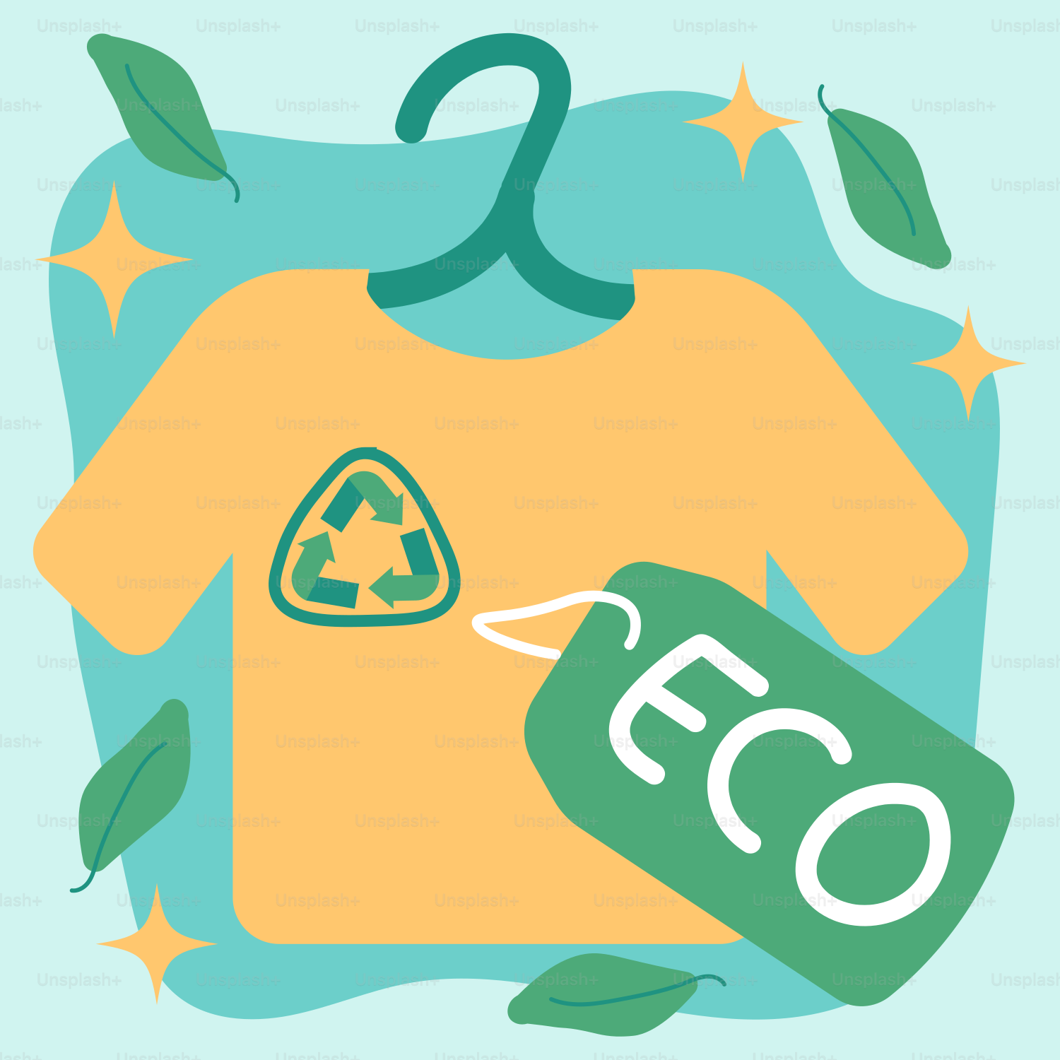 A t - shirt with a recyclable sticker attached to it vector – Recycle t ...