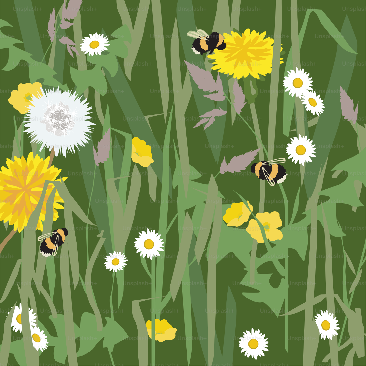 Vektor Gambar ladang bunga dan lebah – Gambar Keberlanjutan di Unsplash