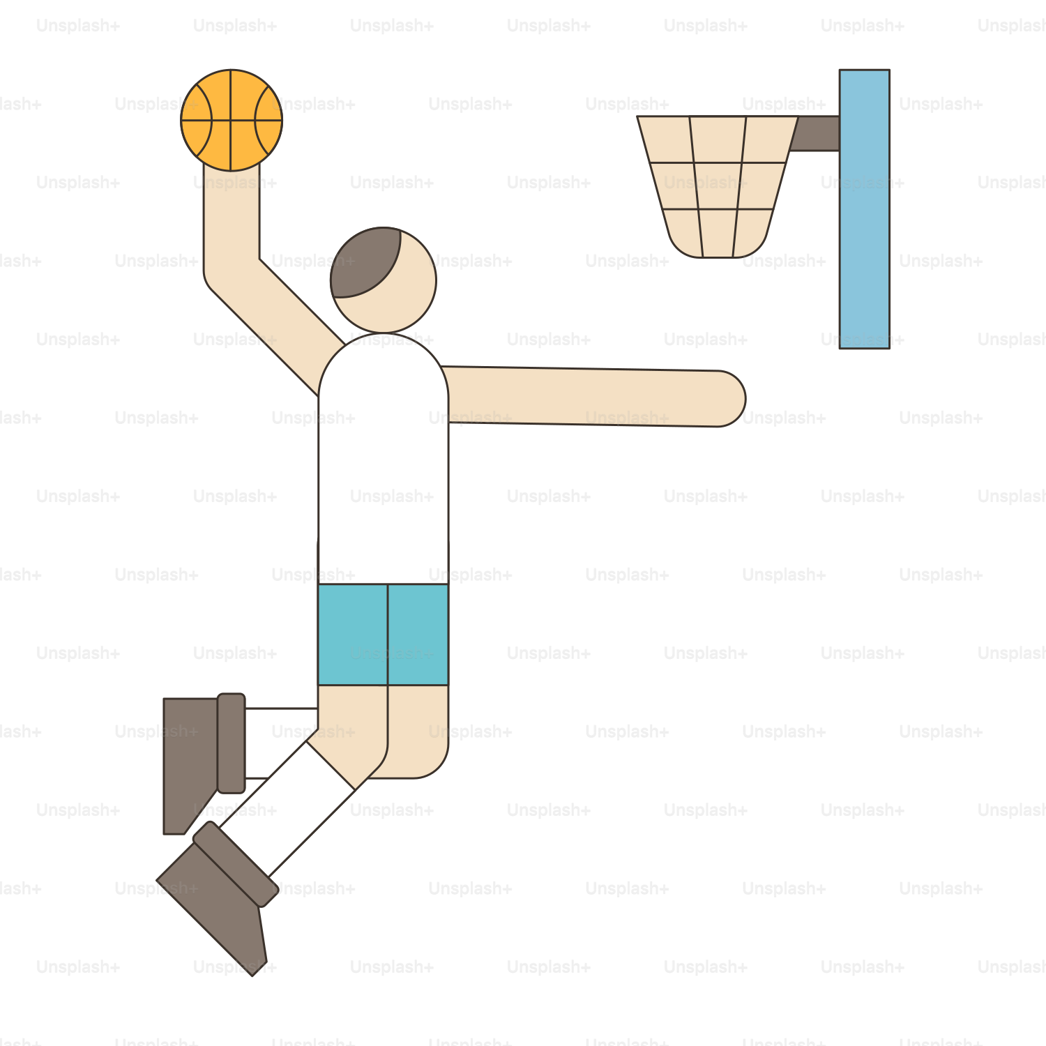 A basketball player is about to dunk the ball vector – Basketball Image ...