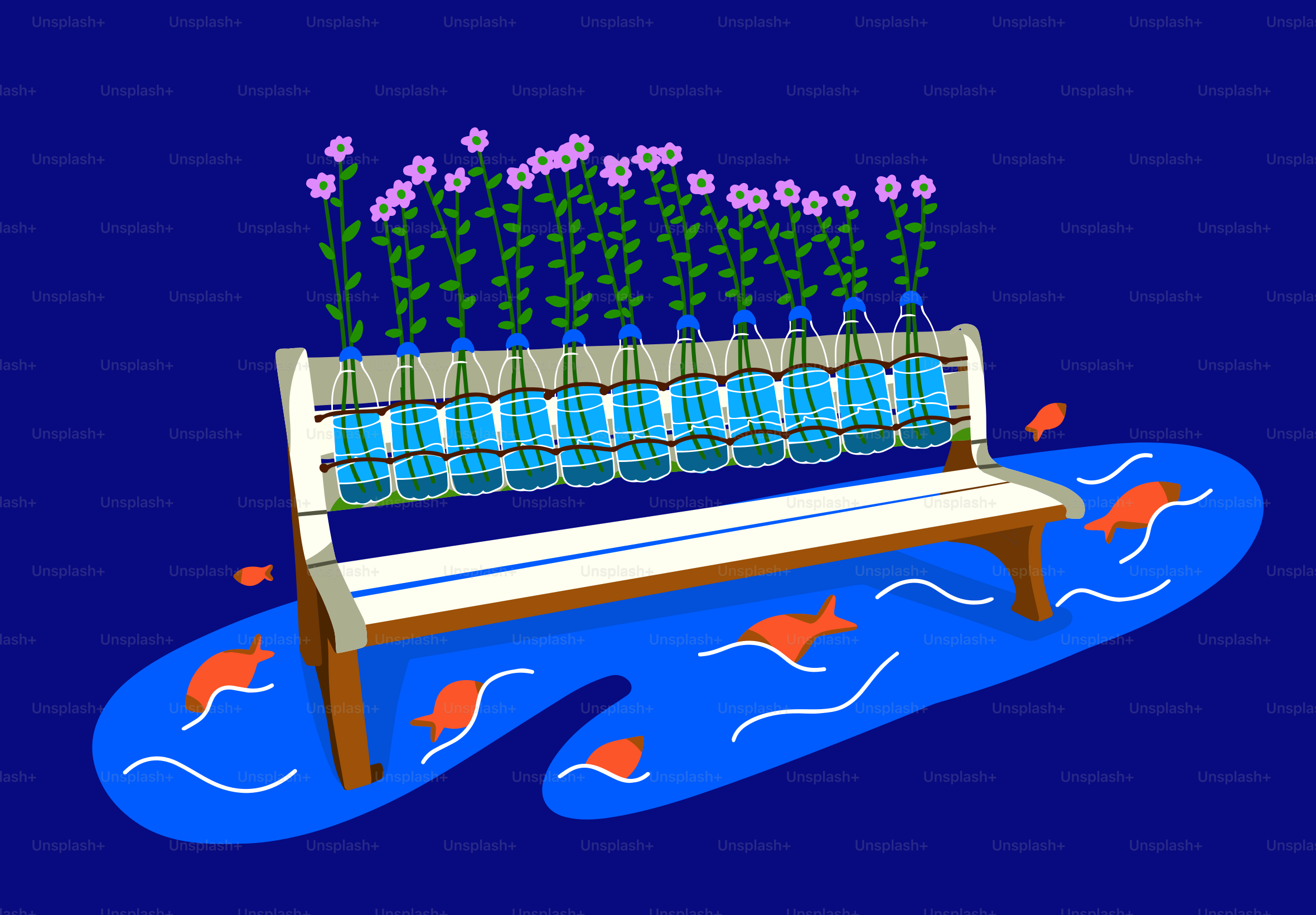 A bench with flowers growing out of it vector – Growth Image on Unsplash