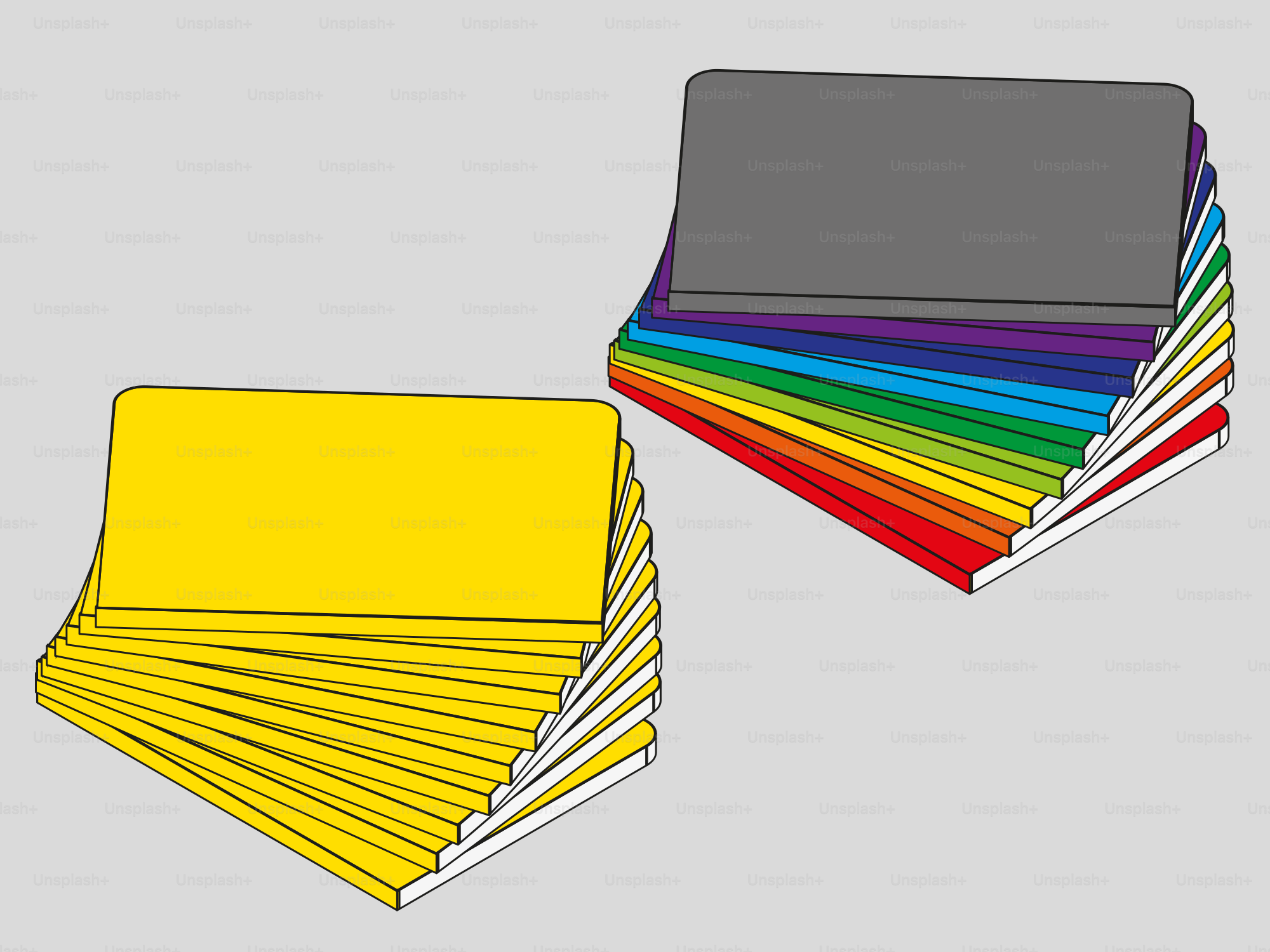 A stack of papers with different colors of paper vector – Back to ...