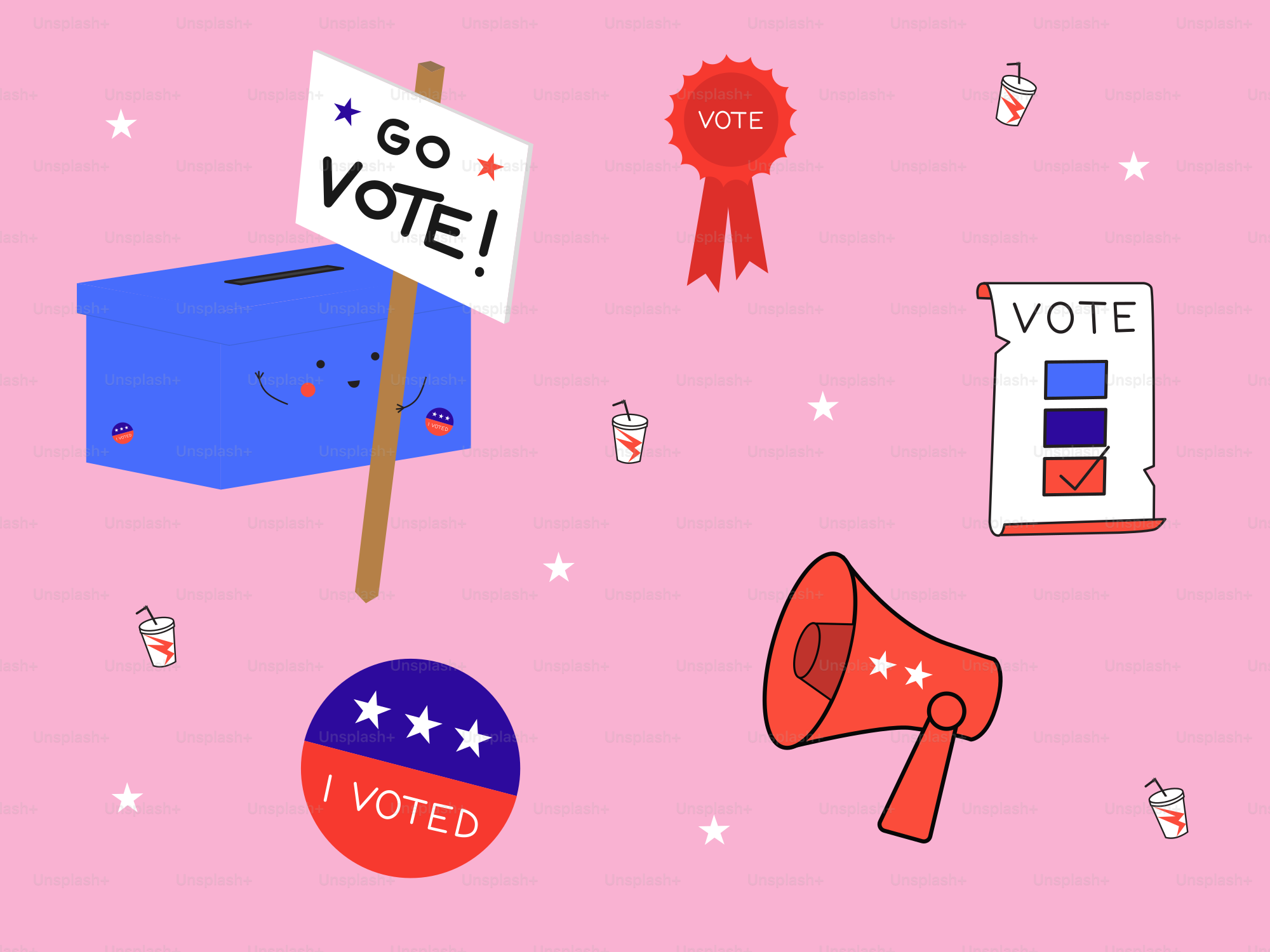 A pink background with a bunch of political signs vector – Wallpaper ...