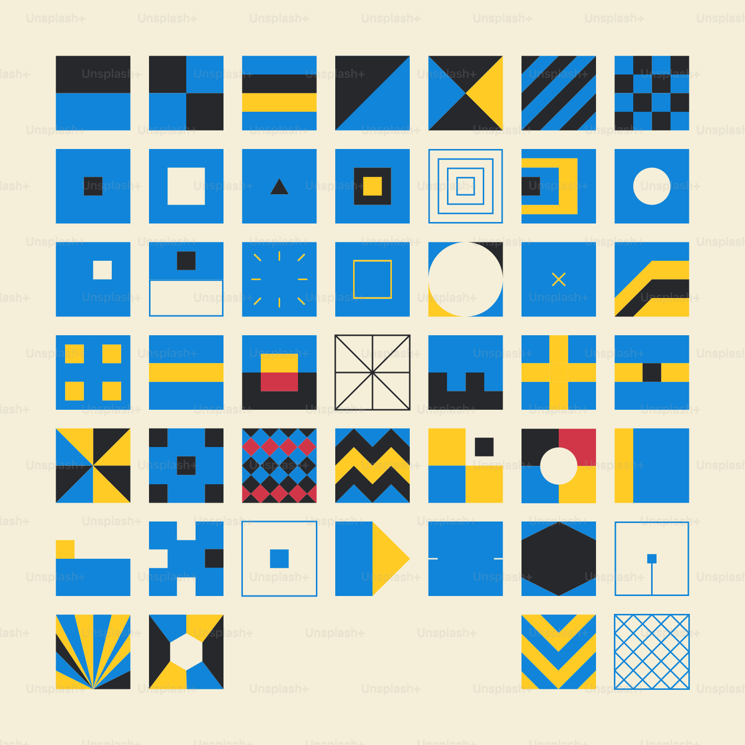 A blue and yellow pattern with squares and squares vector – Wallpaper ...