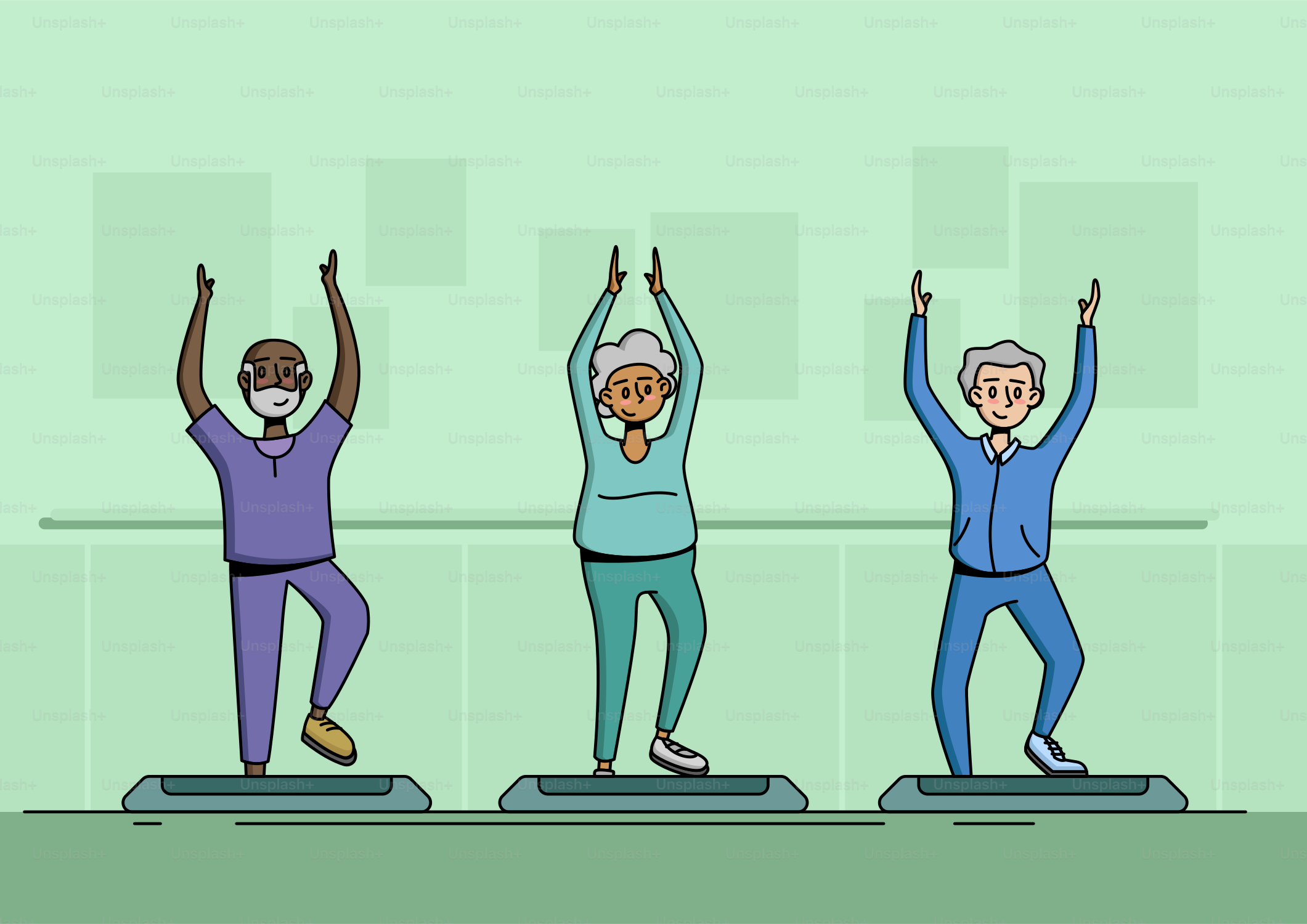 A group of people standing on top of a scale vector – Wallpaper Image ...