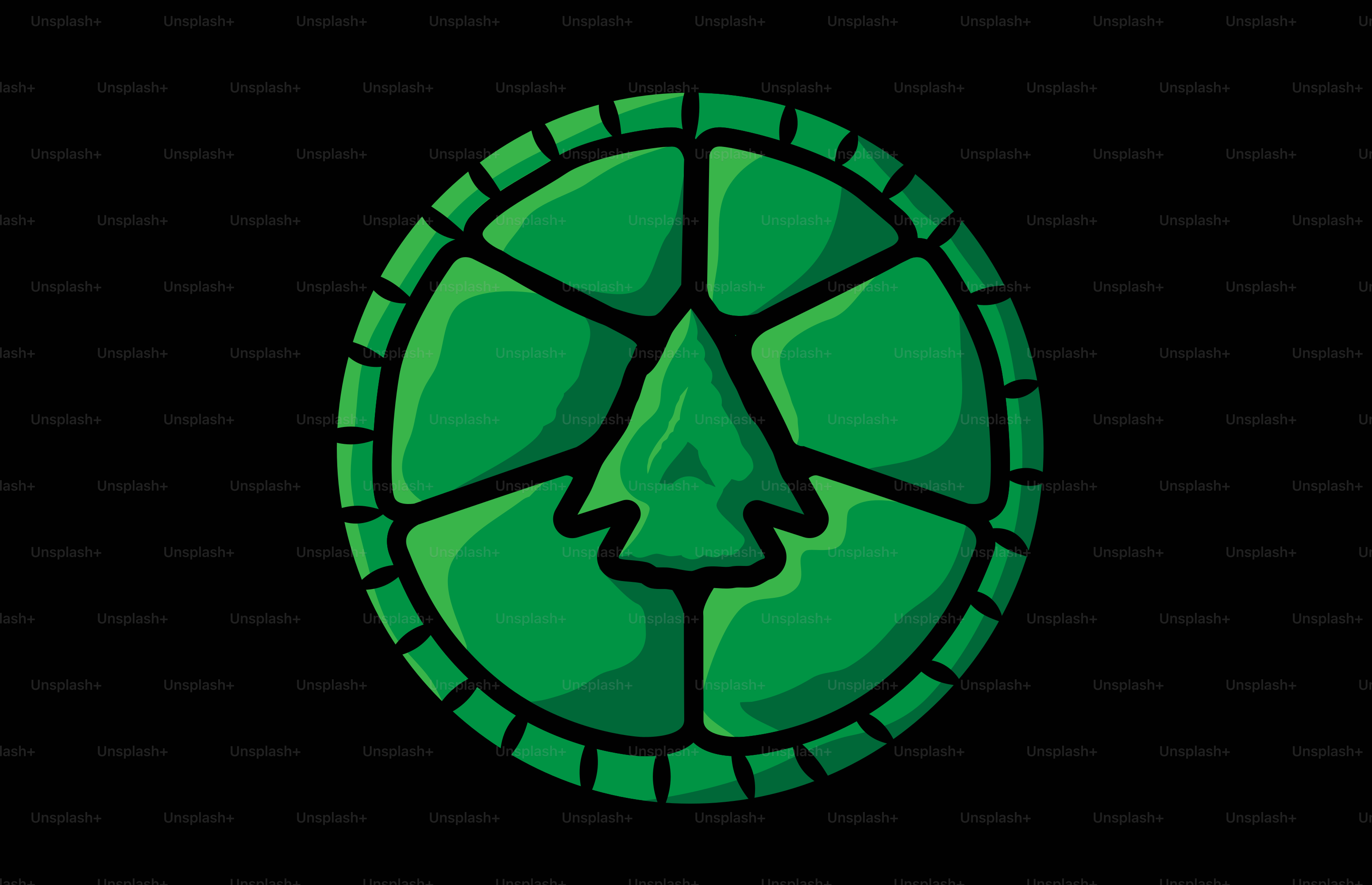 A green circle with a tree inside of it vector – Turtle shell Image on ...