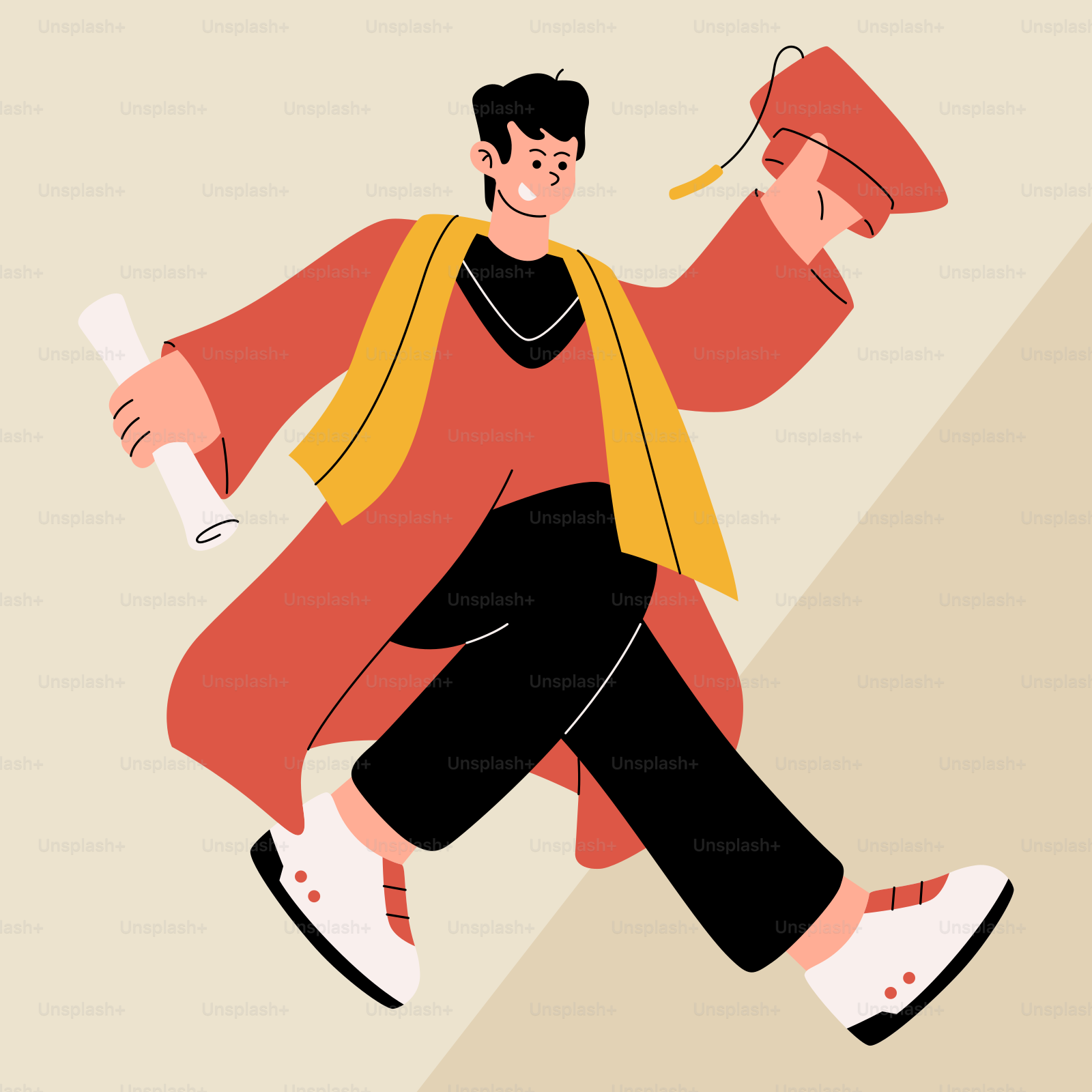 A man in a red coat is running vector – Education Image on Unsplash