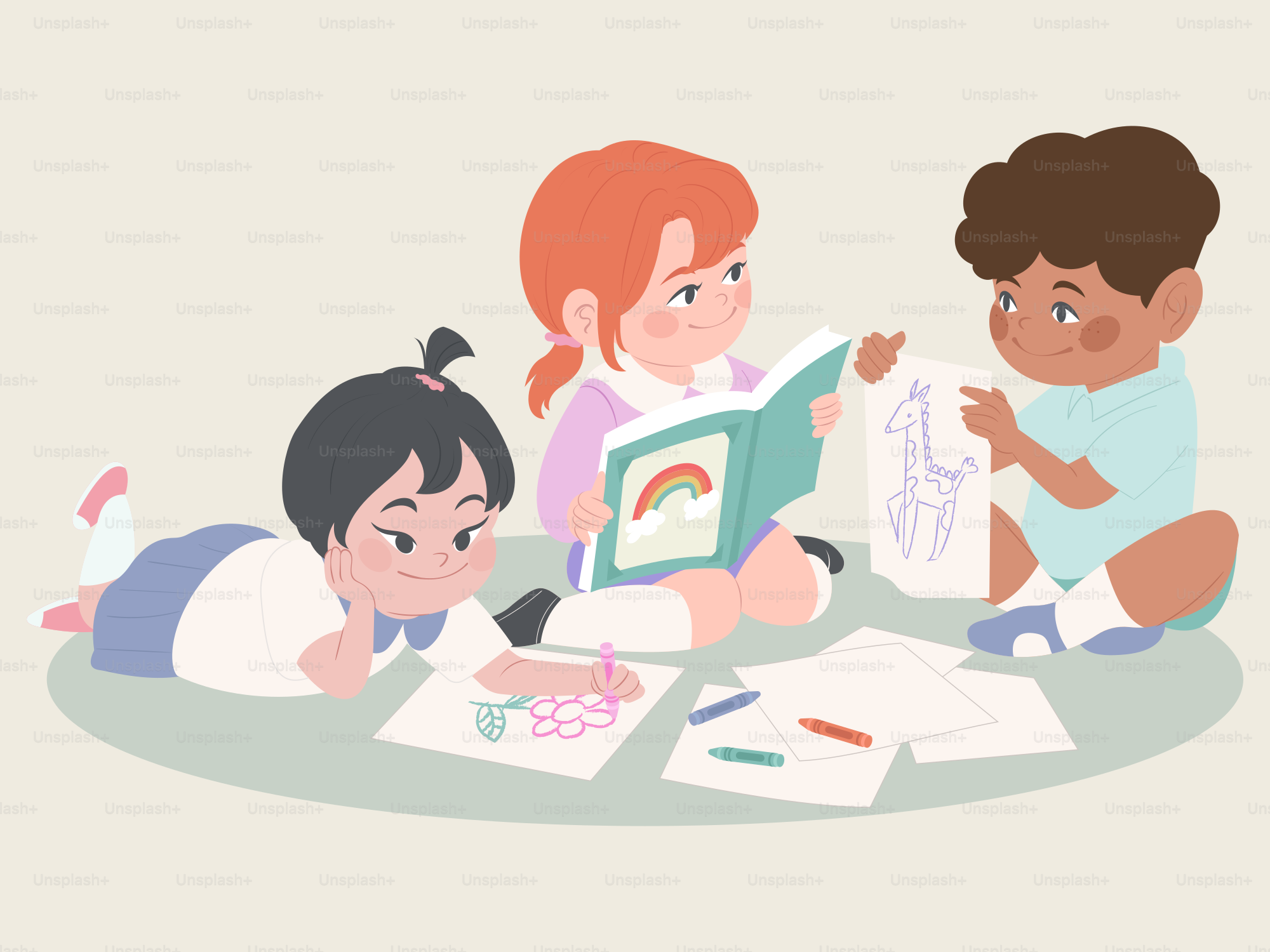 Un enseignant enseignant aux enfants en classe vectoriel – Image de ...