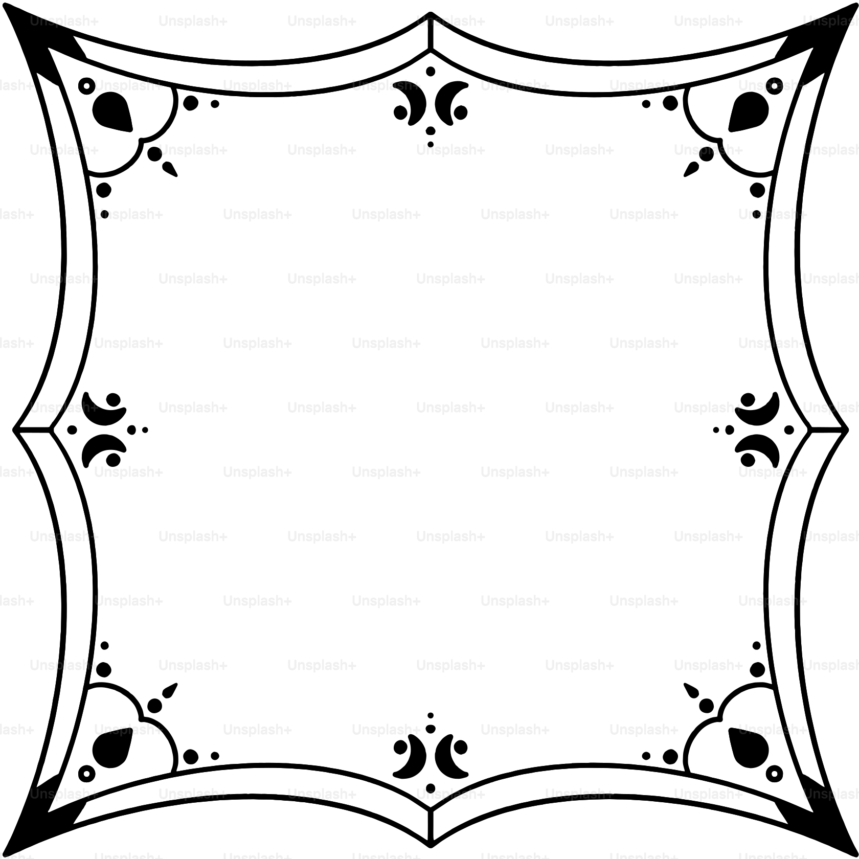 A black and white picture of a square frame vector – Frame Image on ...