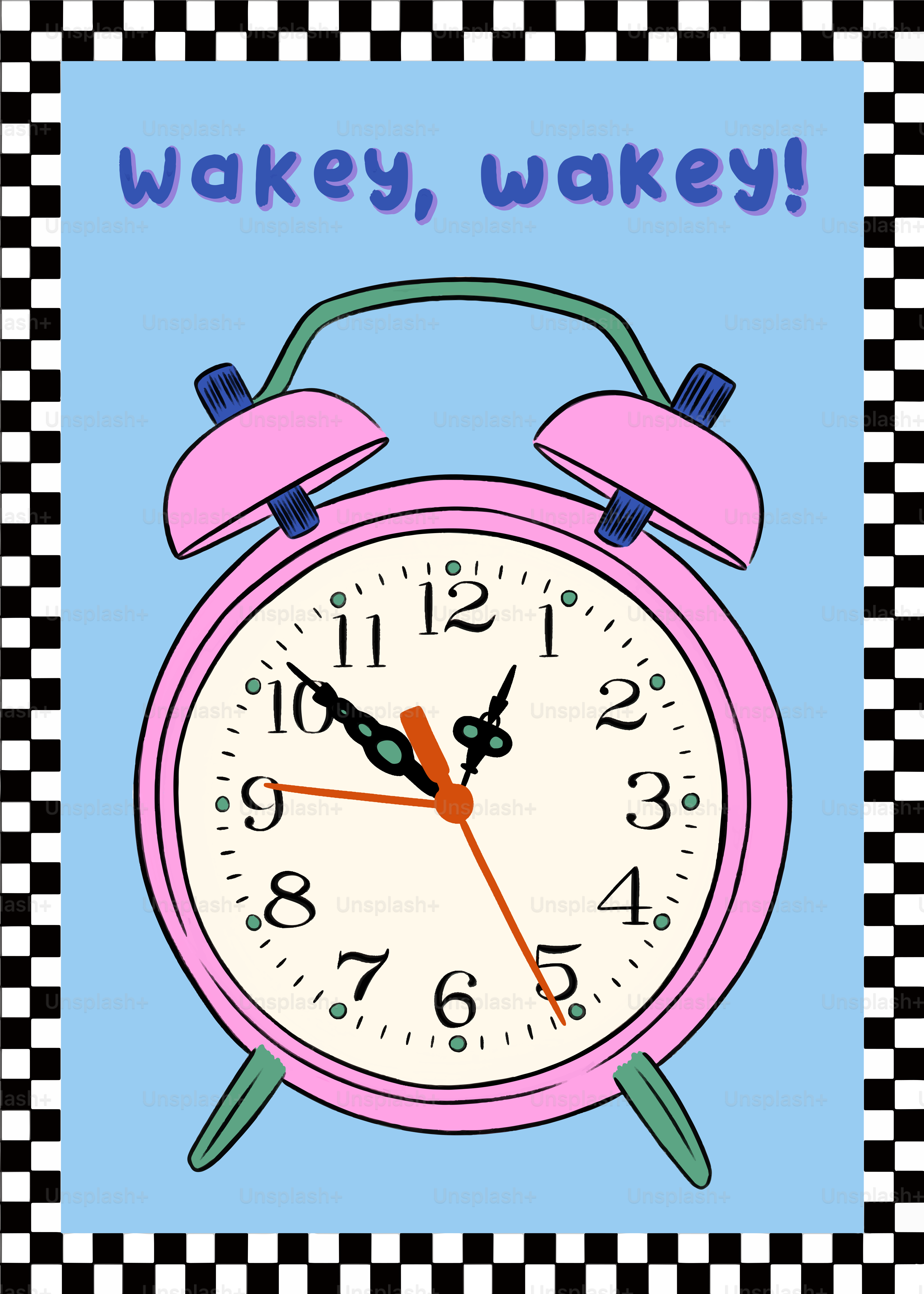 A picture of an alarm clock with the words wakey, wakey vector – Alarm ...