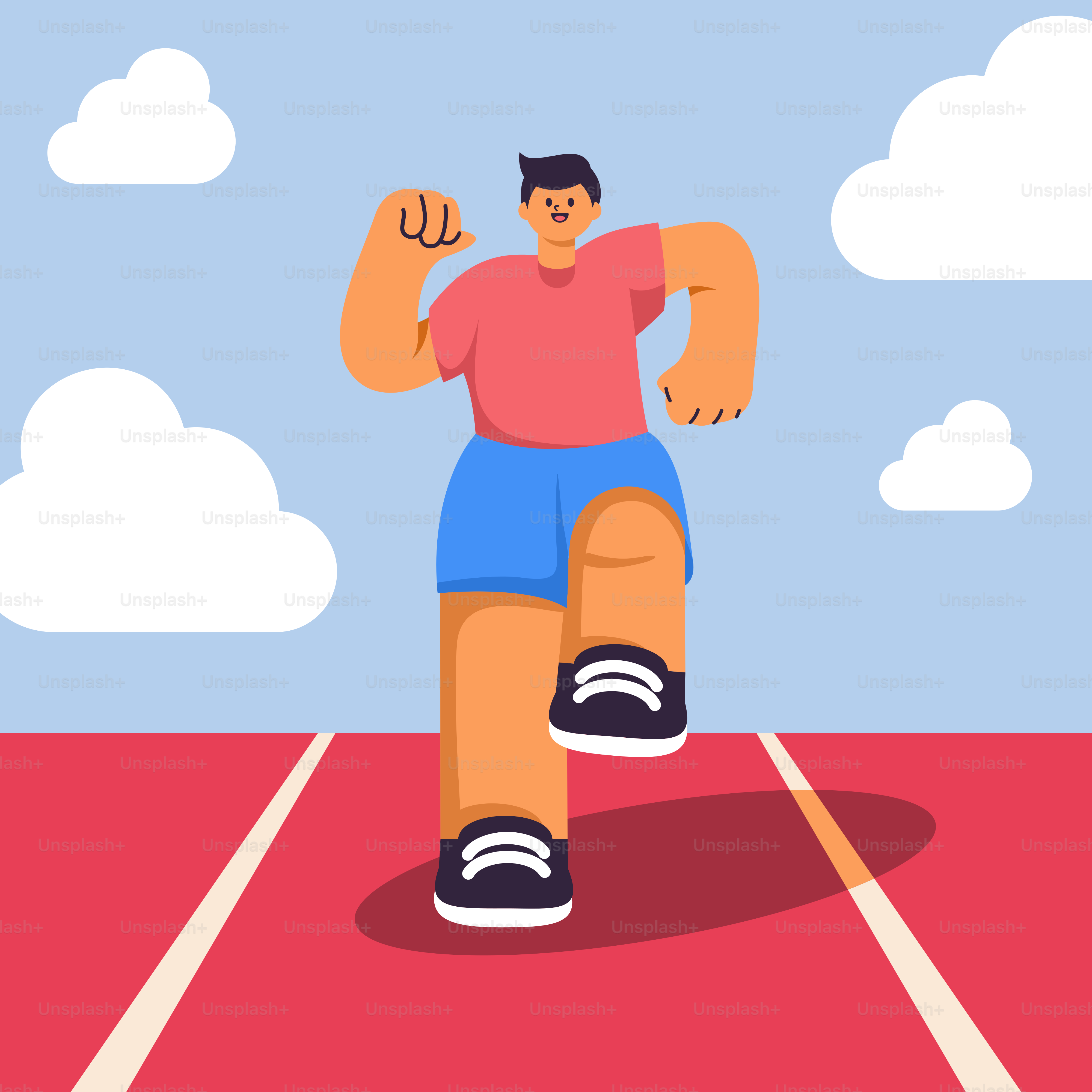 A man sitting on top of a red track vector – Jogging Image on Unsplash
