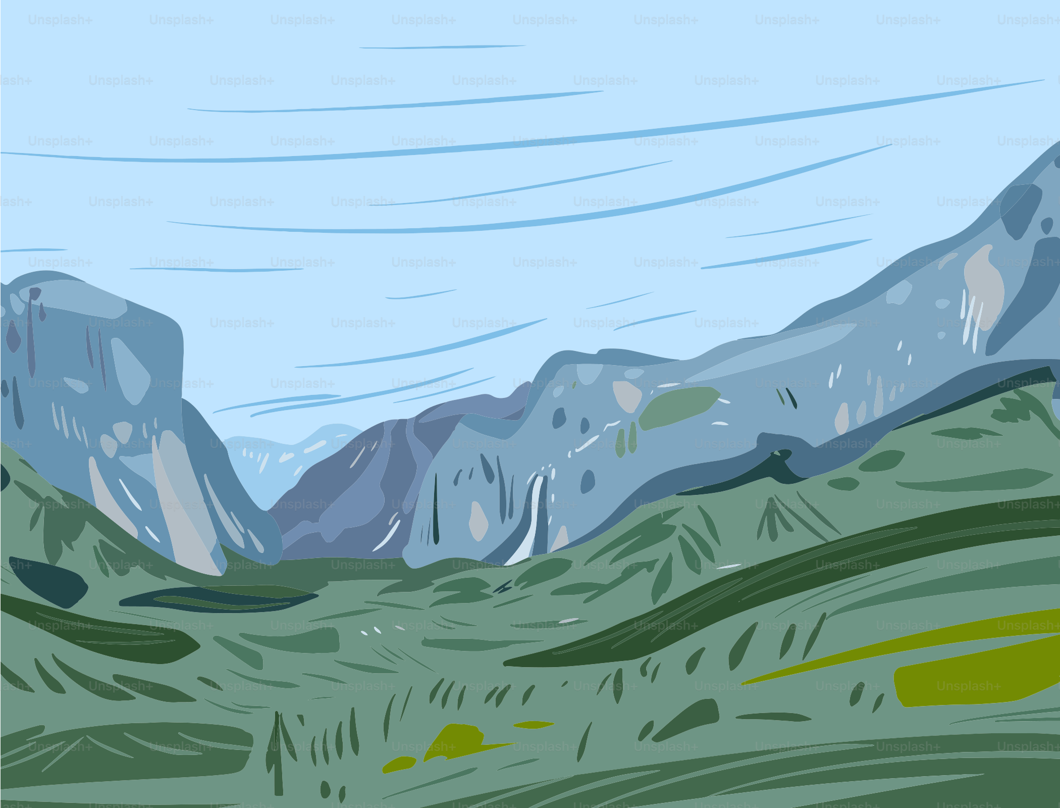 A picture of a mountain range with a sky background vector – California ...