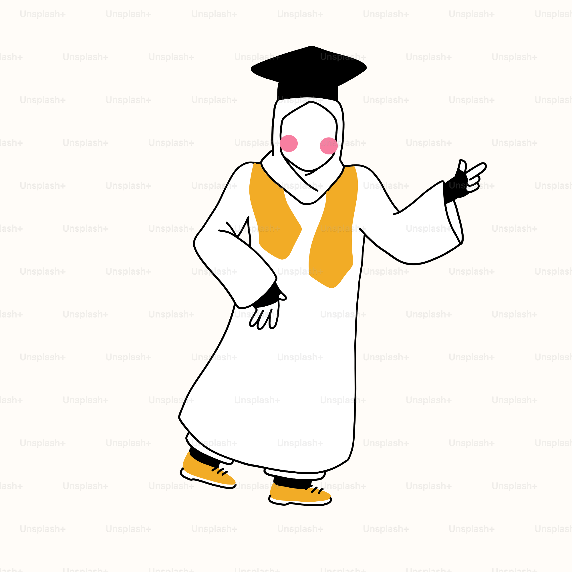 A person wearing a graduation gown and a scarf vector – Portrait Image ...