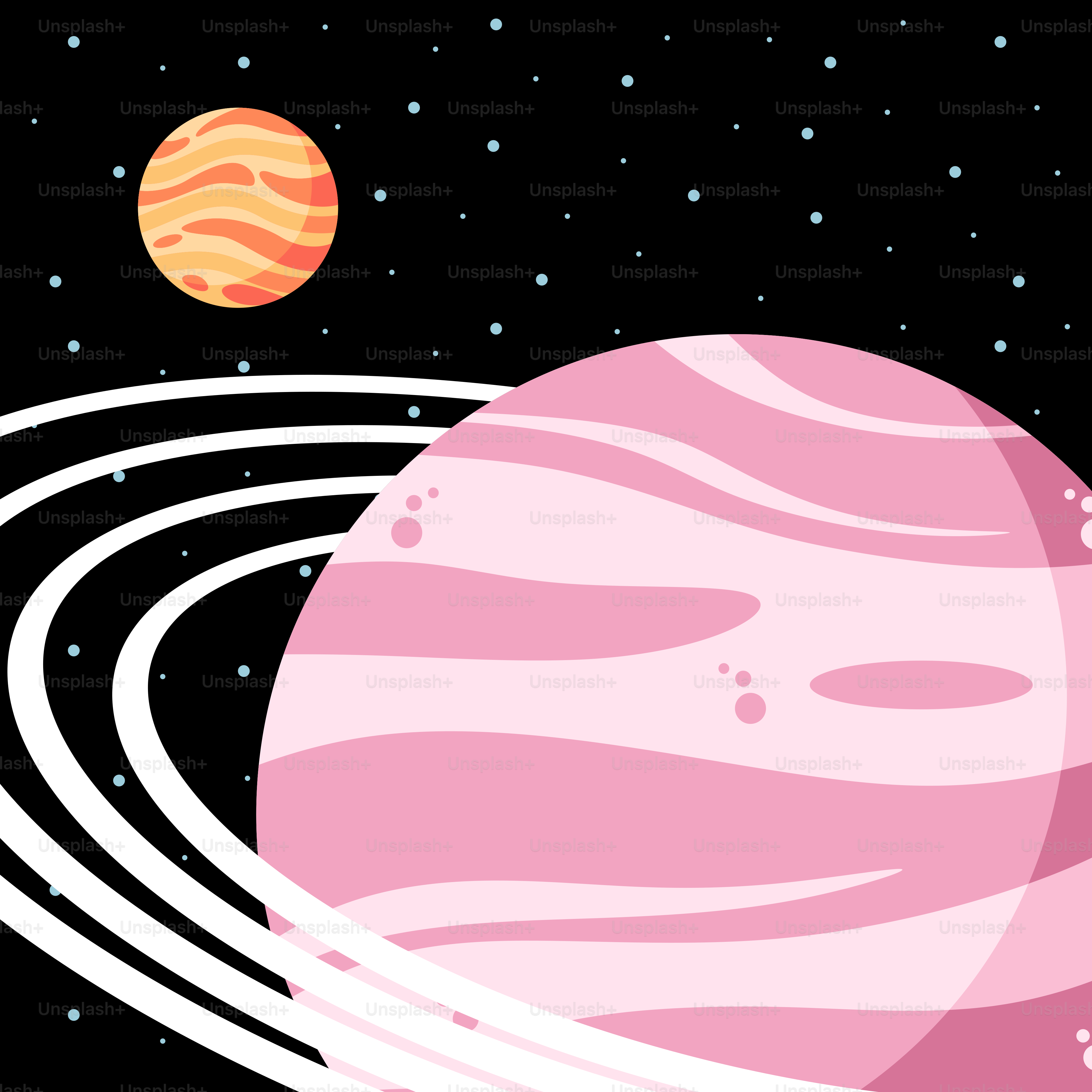 Una imagen de un Saturno rosa flotando en el espacio vector – Imagen de ...