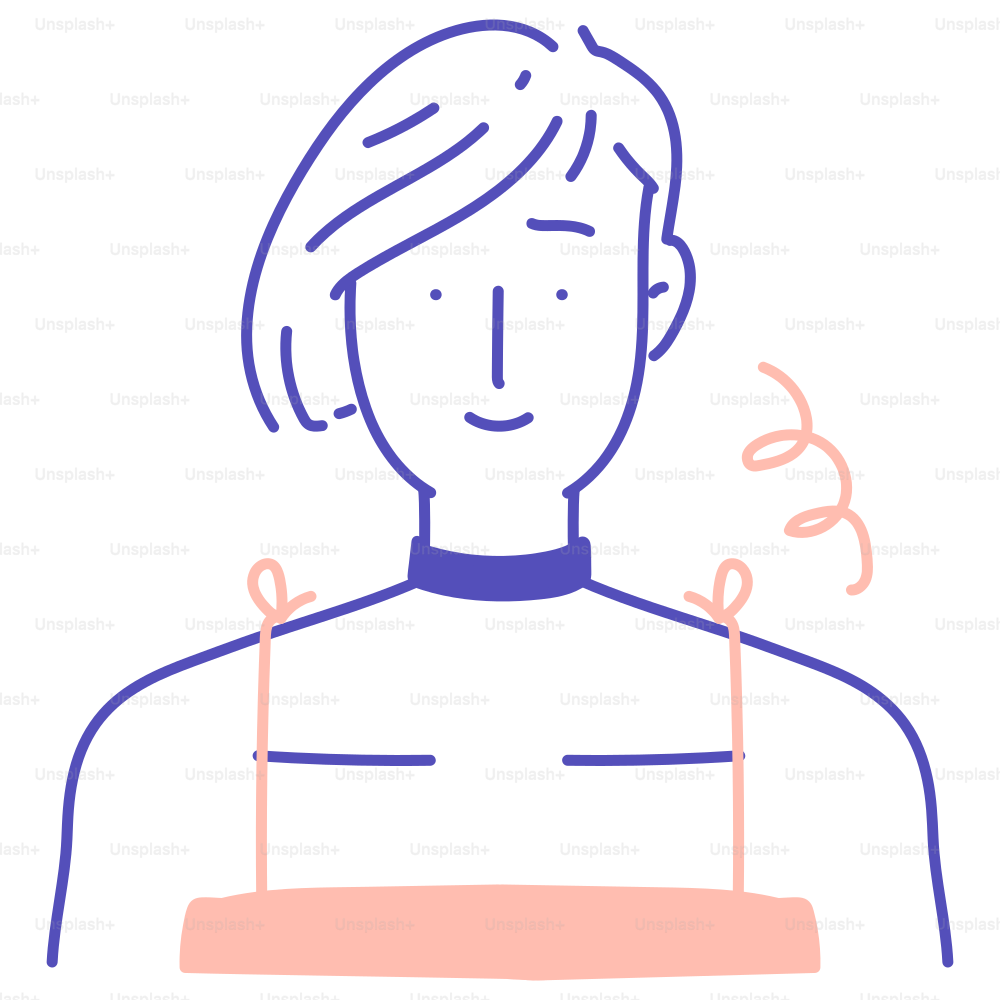 A woman with a neck brace is shown in a line drawing vector – Avatar ...