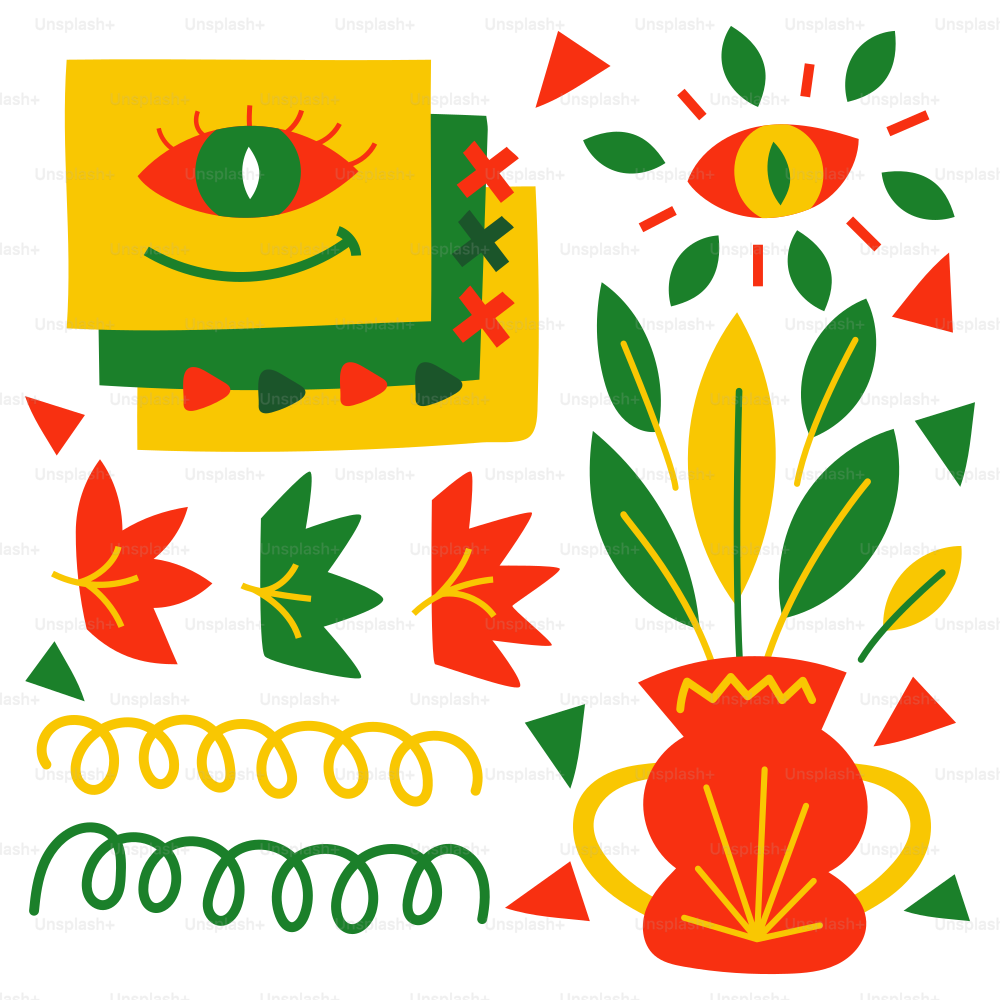 A picture of a bunch of things that are on a table vector – Wallpaper ...