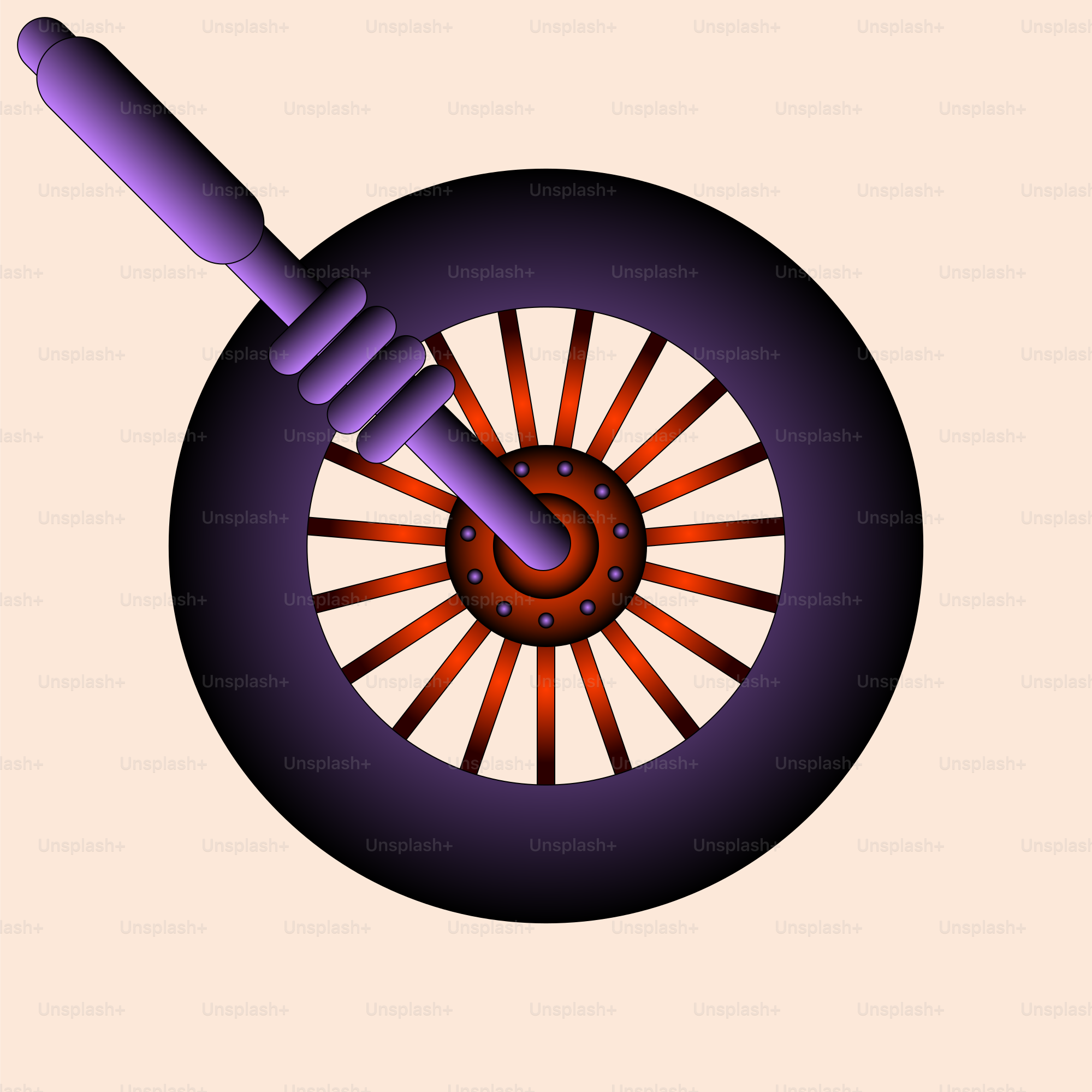 A drawing of a wheel on a white background vector – Front wheel Image ...