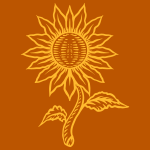 Un dessin d’un tournesol sur fond marron vectoriel – Image de Tournesol ...