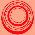A picture of a red circular object on a beige background vector ...