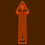 A red arrow pointing upward on a brown background vector – Flat design ...