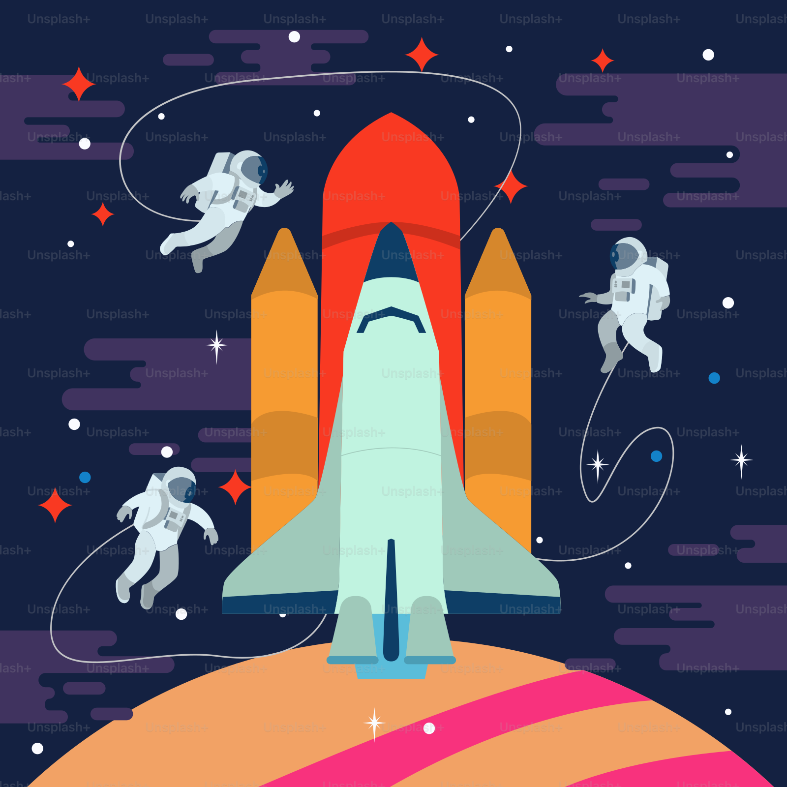 An illustration of a space shuttle in outer space vector – Outer space Image on Unsplash