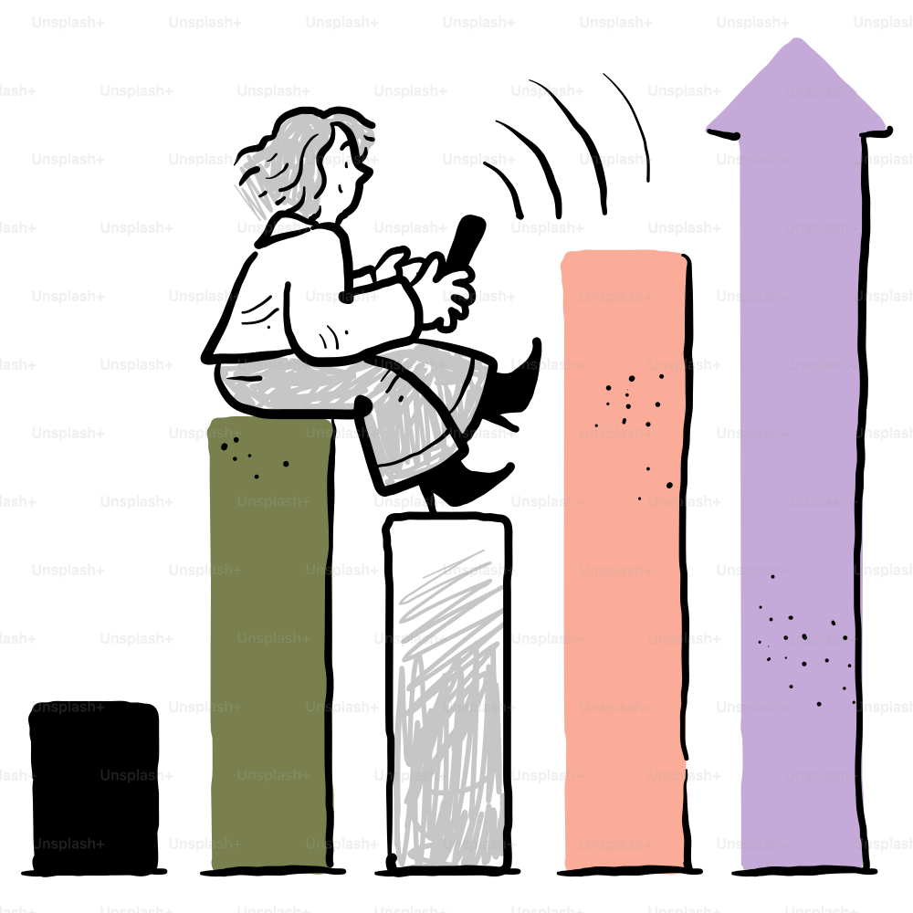 A person sitting on top of a bar graph vector – Woman Image on Unsplash
