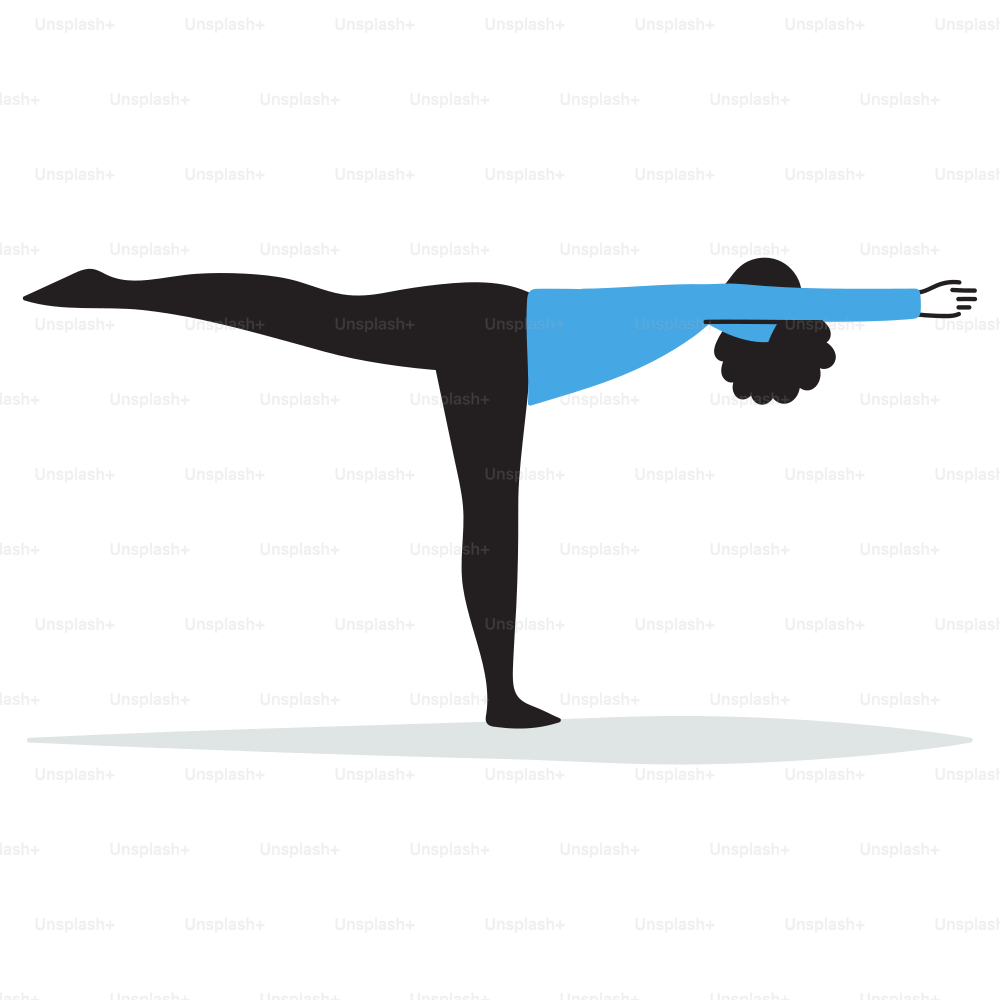 Vektor Seseorang melakukan pose yoga dengan tangan di pinggul – Gambar ...