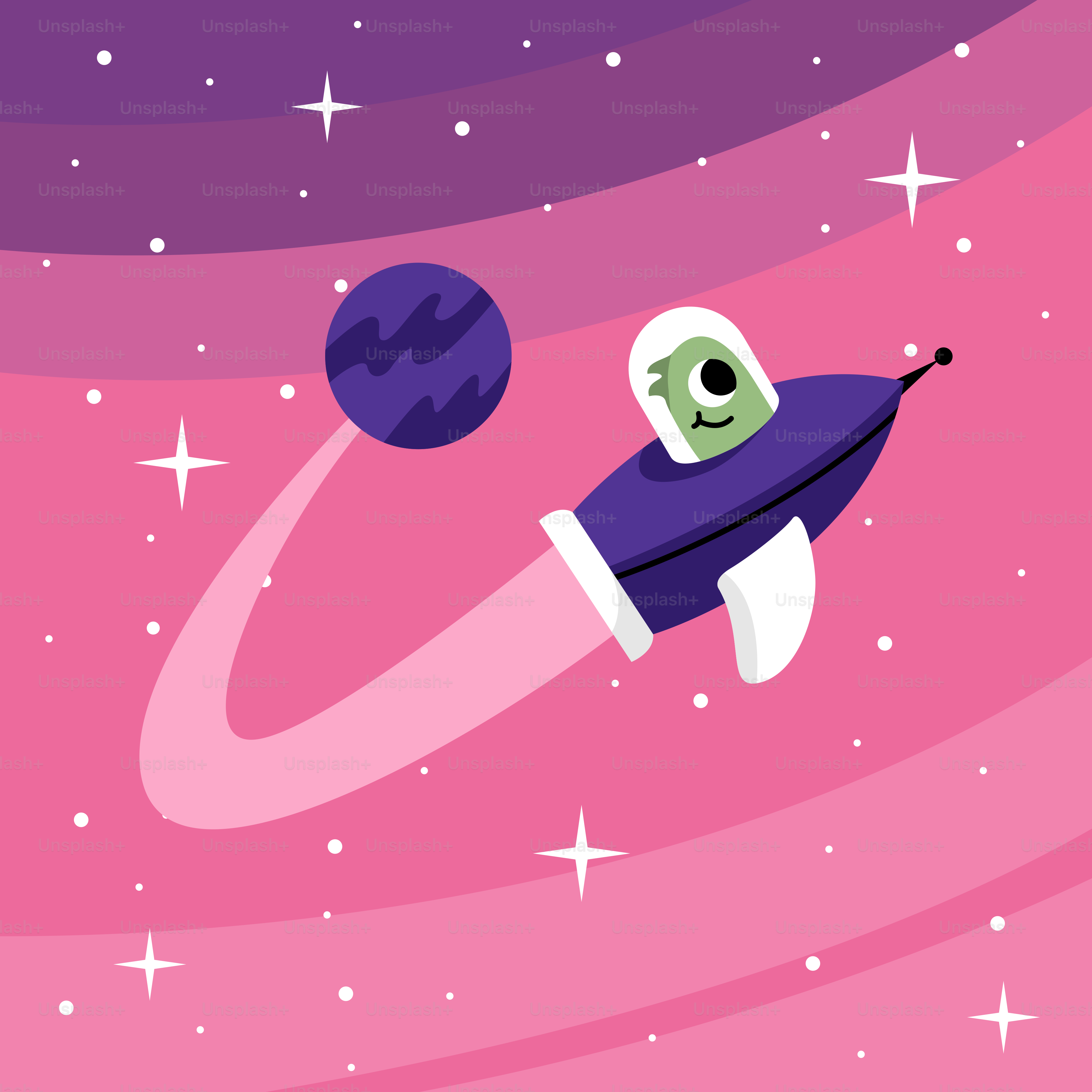 A cartoon of a space shuttle flying through the sky vector – Spaceship ...