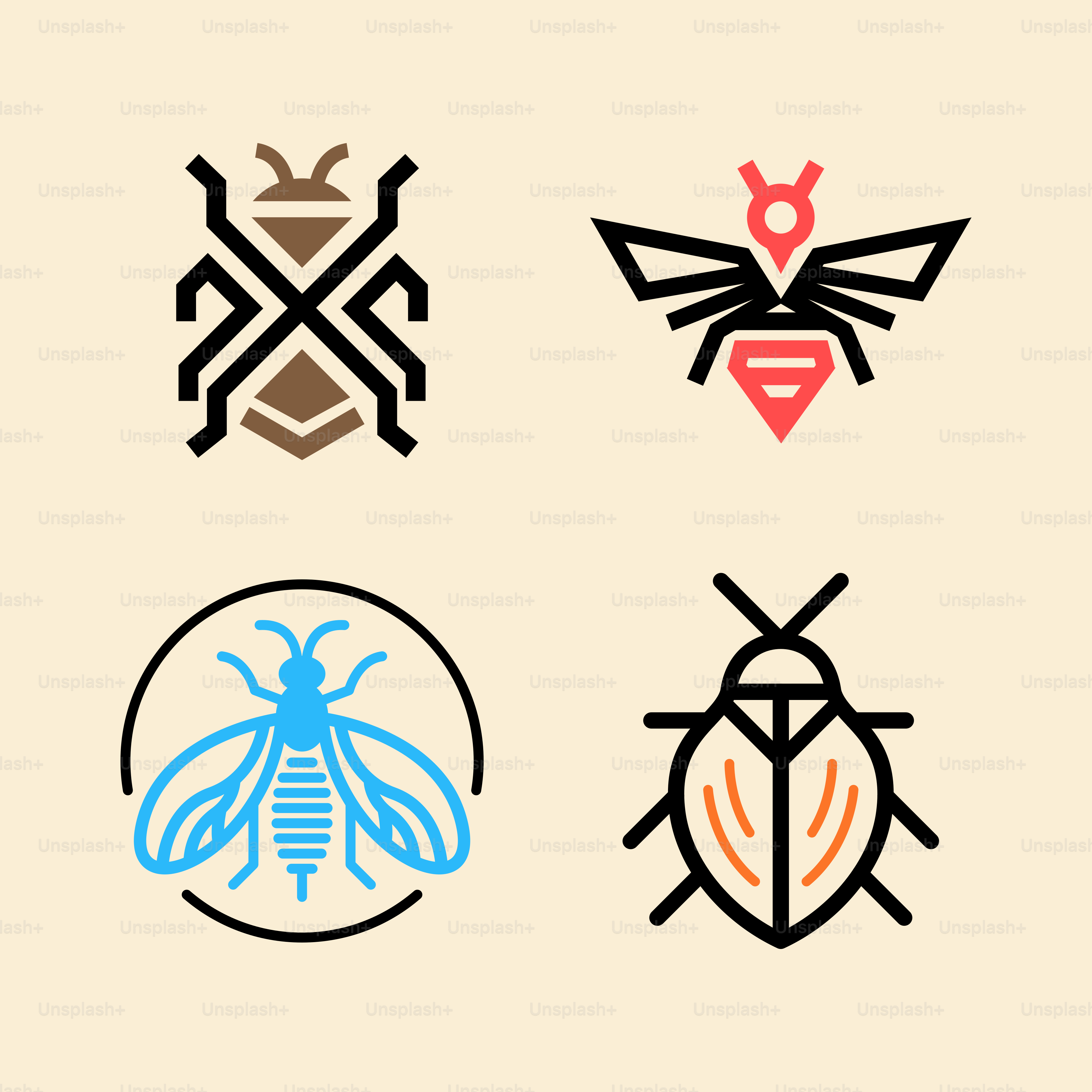 A set of four different types of bugs vector – Butterfly Image on Unsplash
