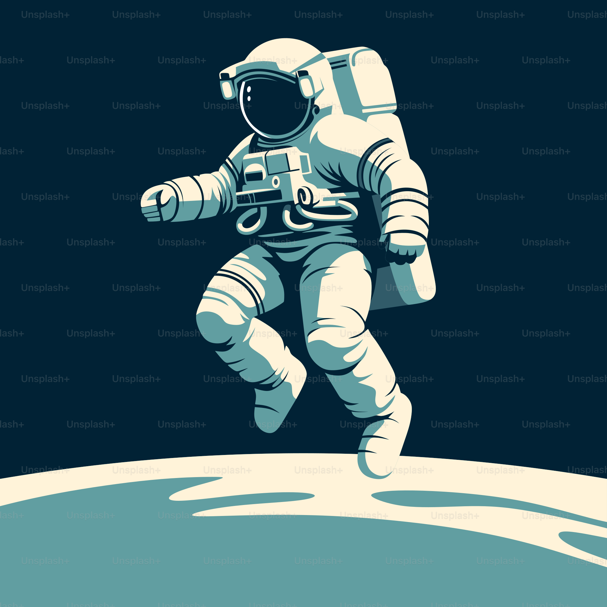 An astronaut floating on the surface of the earth vector – Planet Image ...