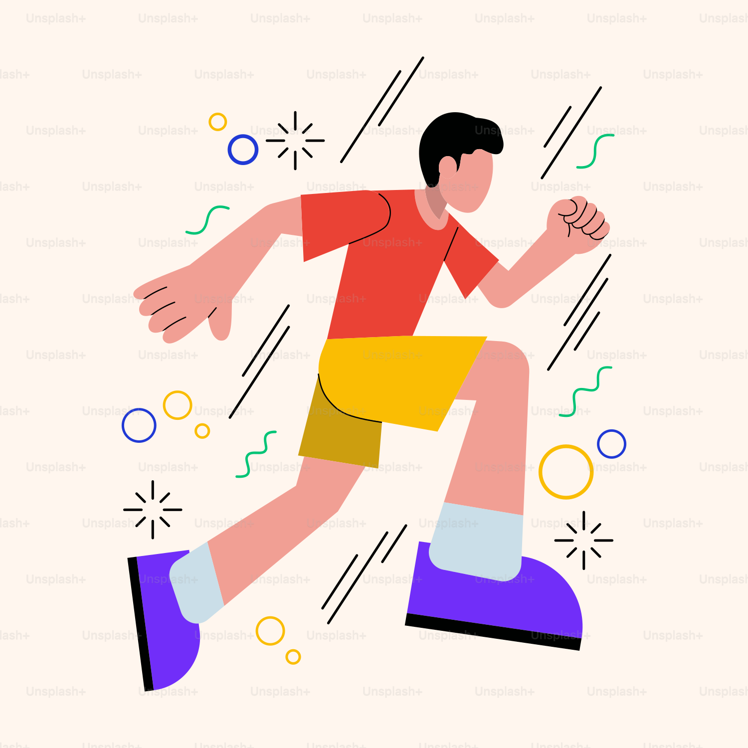 Un uomo sta correndo con le gambe incrociate vettoriale – Immagine di ...