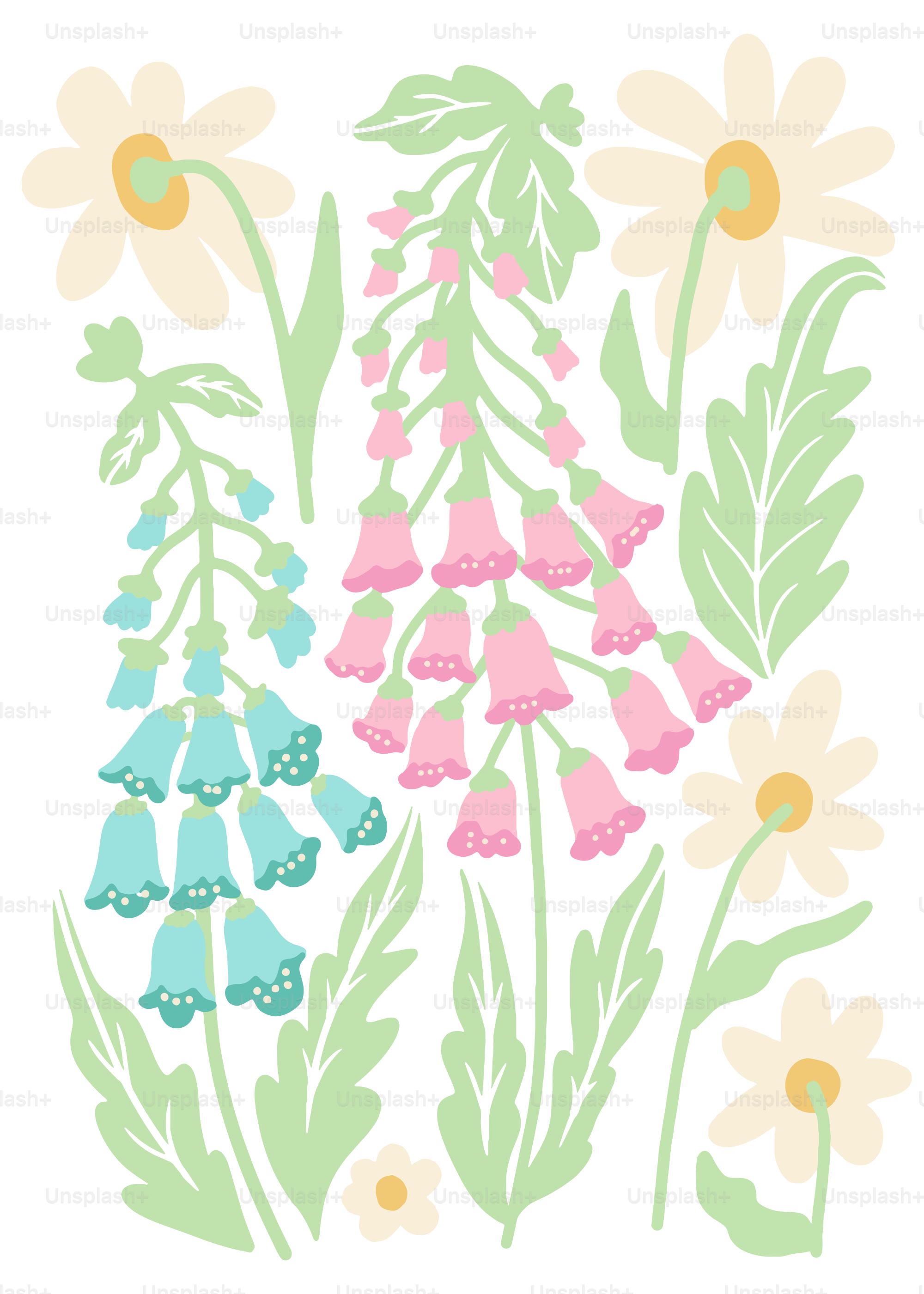 Vektor Gambar seikat bunga dengan latar belakang putih – Gambar ...