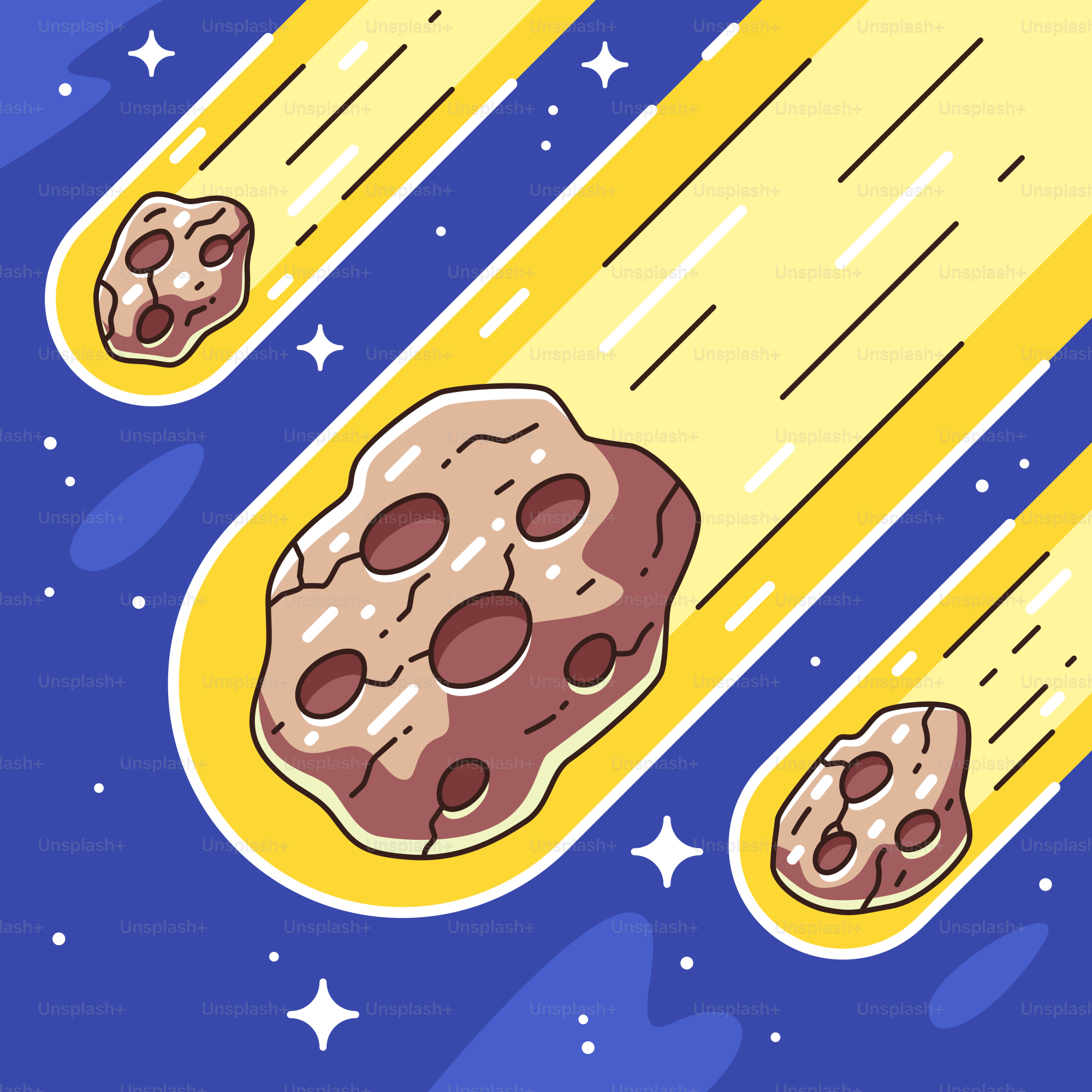 An illustration of three cookies flying through the air vector – Comet ...