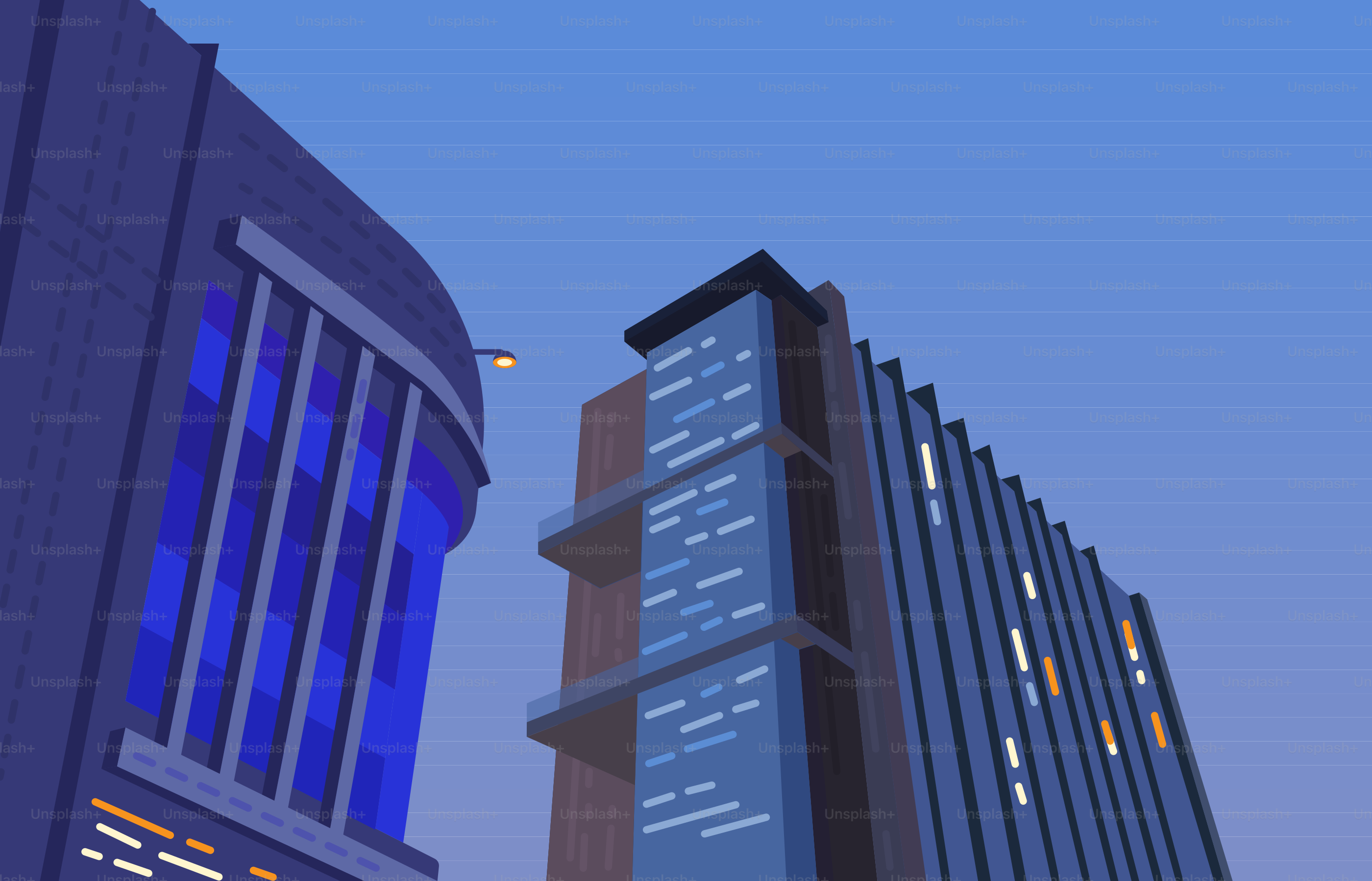 A computer generated image of two tall buildings vector – Urban night ...