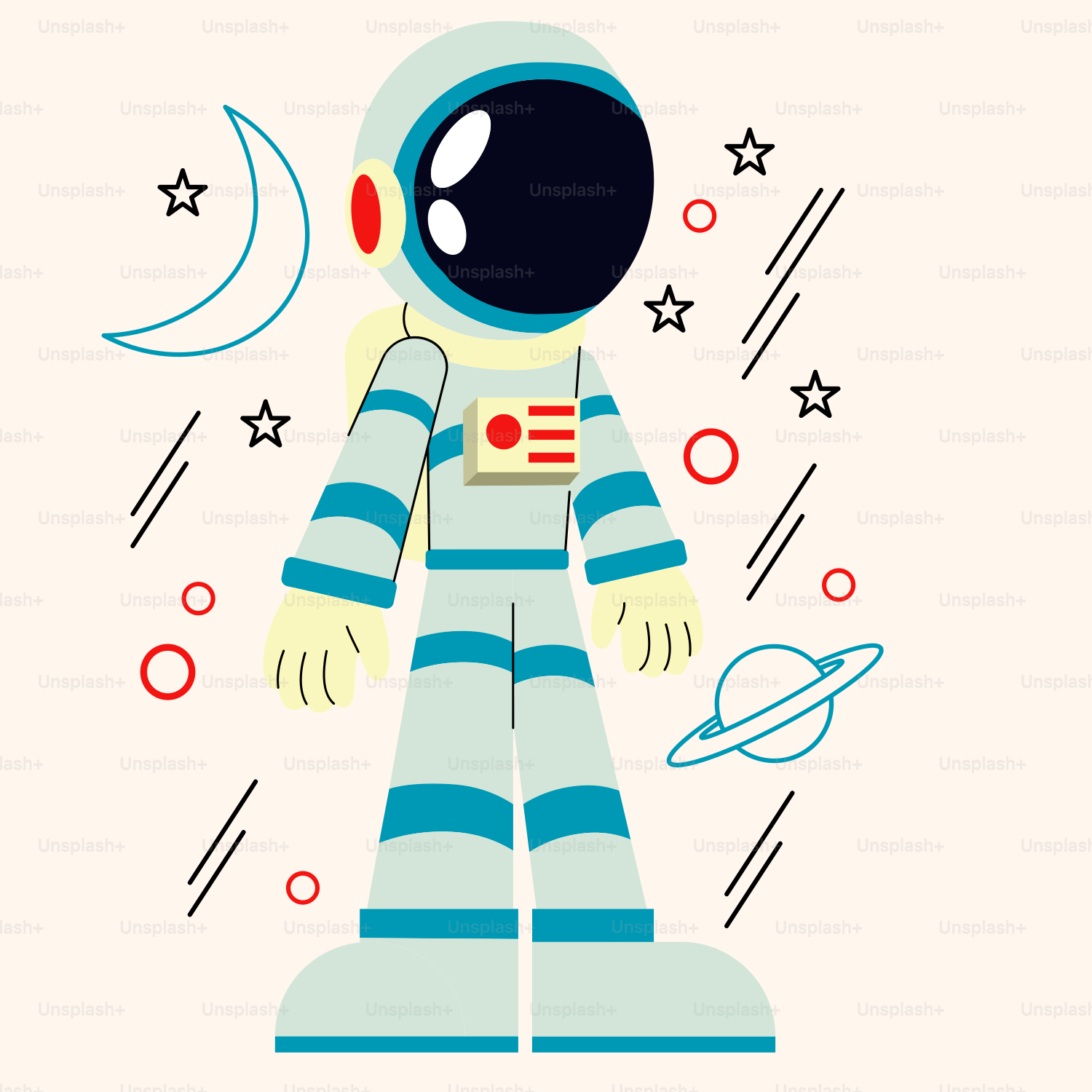 An illustration of an astronaut standing in space vector – Wallpaper ...