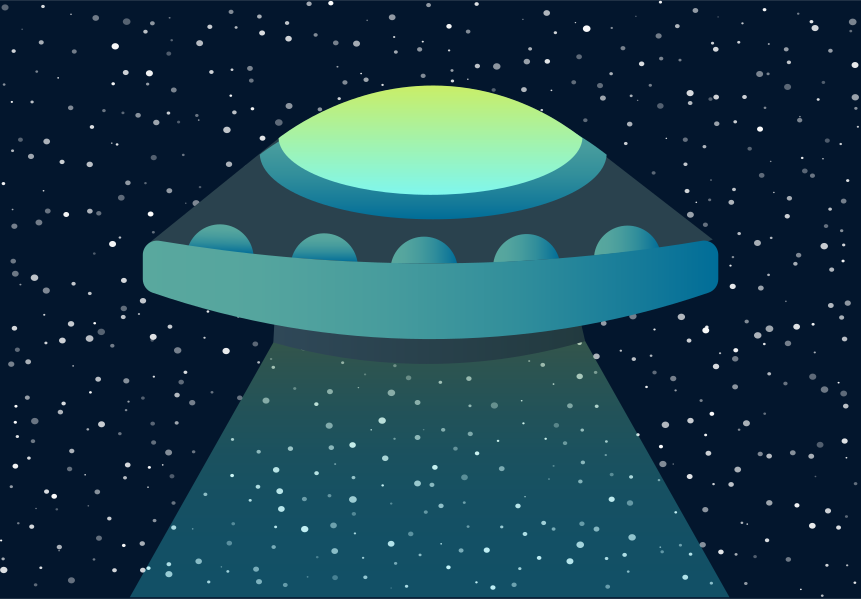 A computer screen with a picture of a flying saucer vector – Background ...