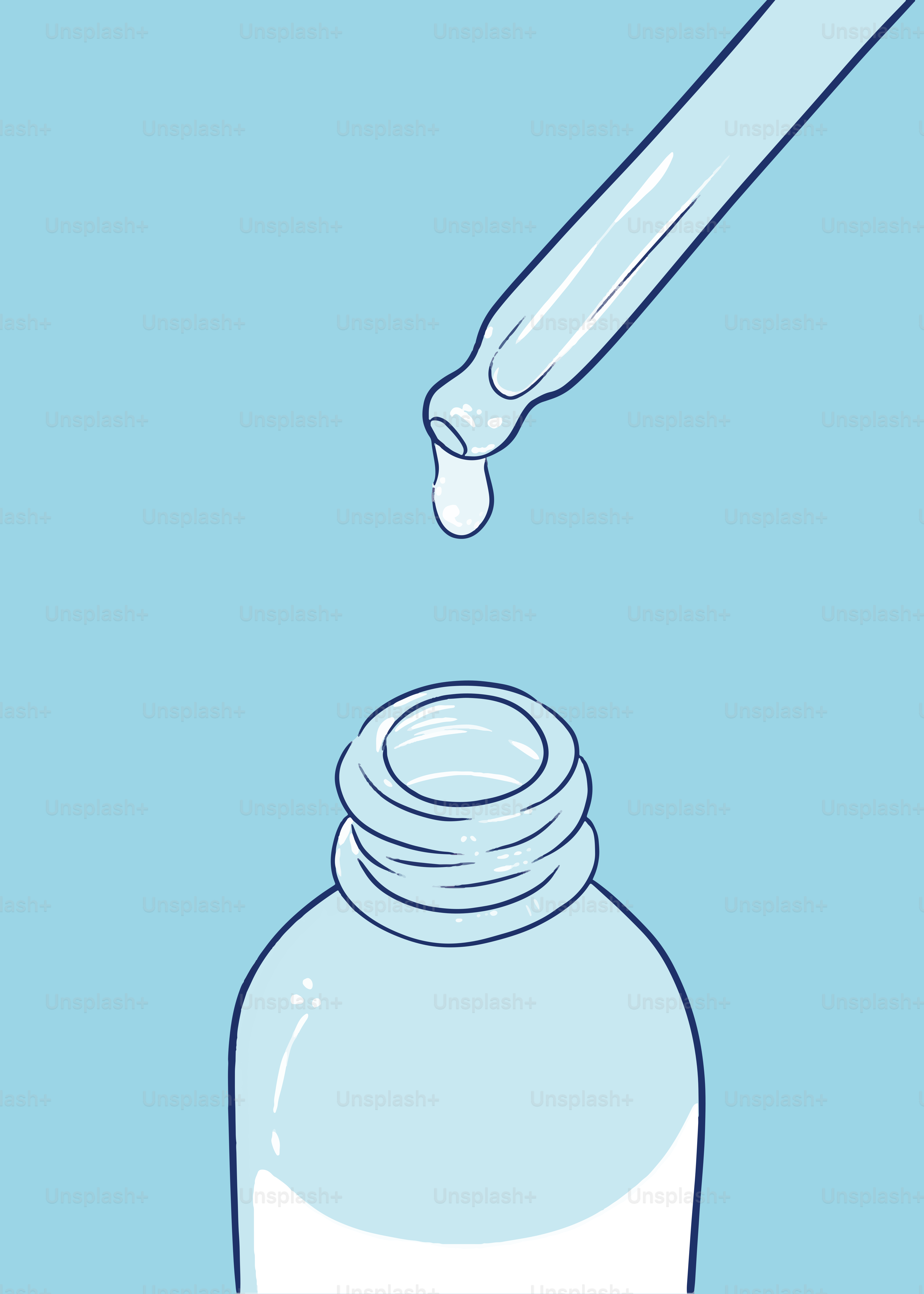 Vektor Sebotol obat dengan jarum yang mencuat keluar darinya – Gambar ...